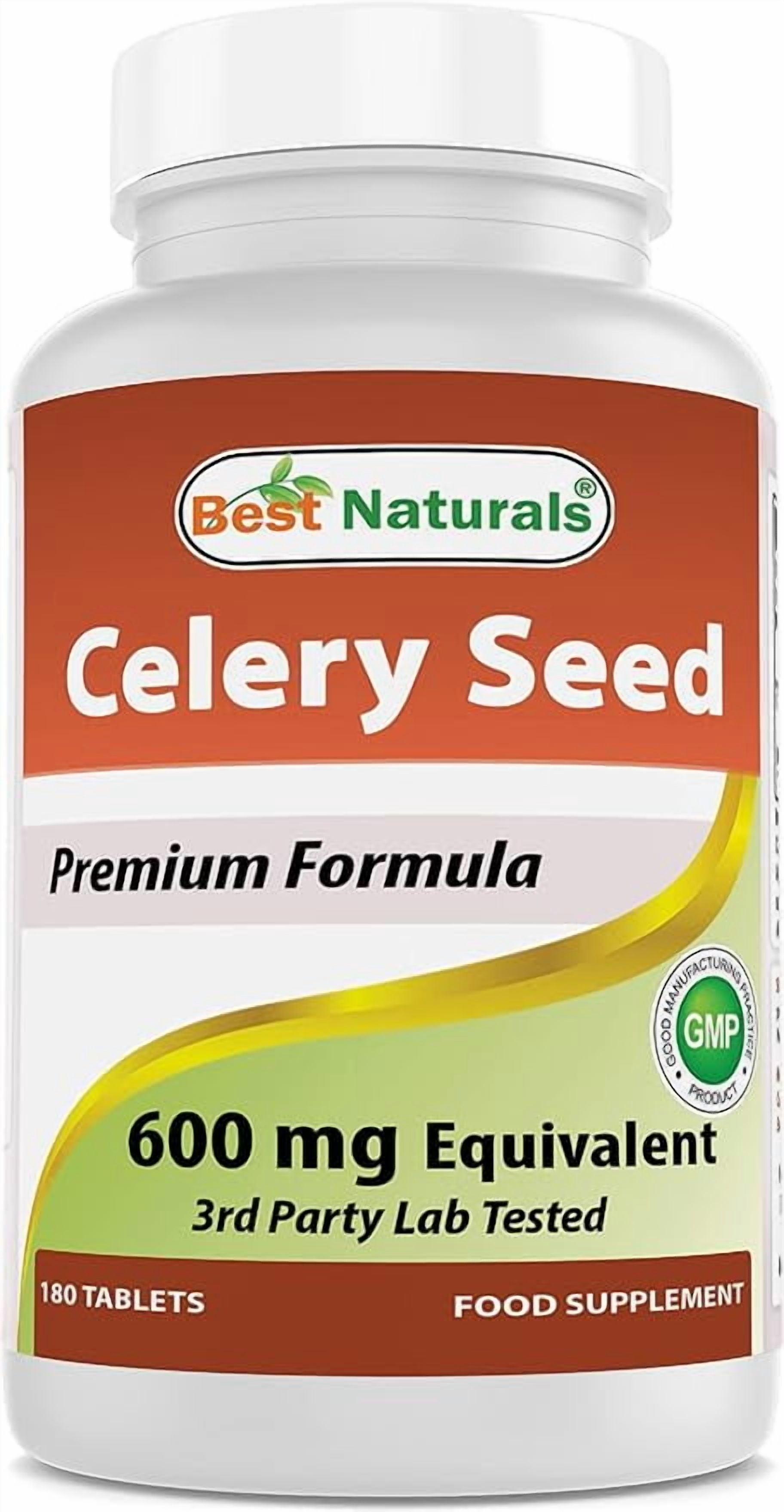 Best Naturals Celery Seed 600mg Supplement, 180 Tablets for ...
