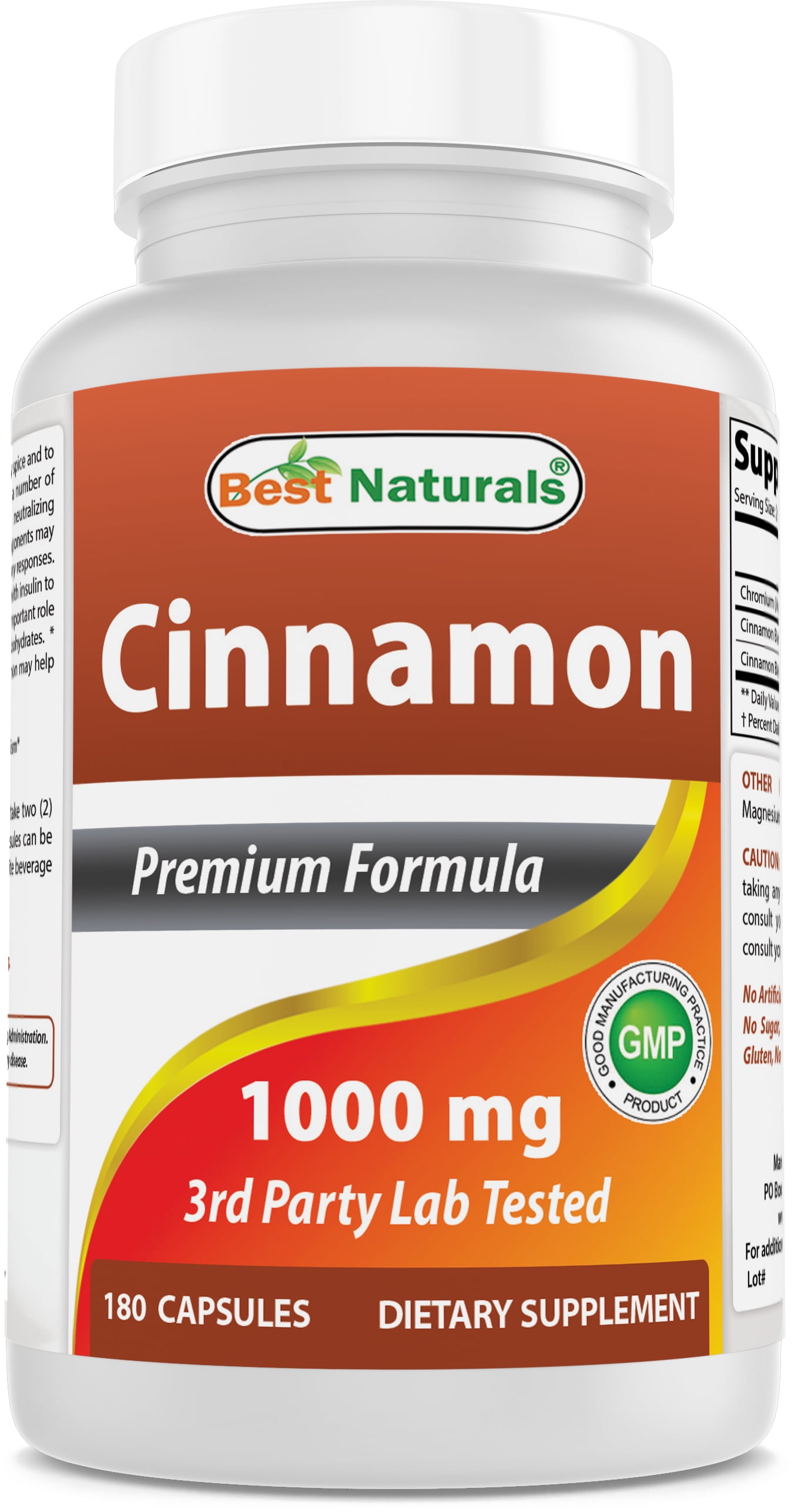 Best Naturals Health Pills: Cinnamon 1000mg with Chromium 200mcg, 180 ...