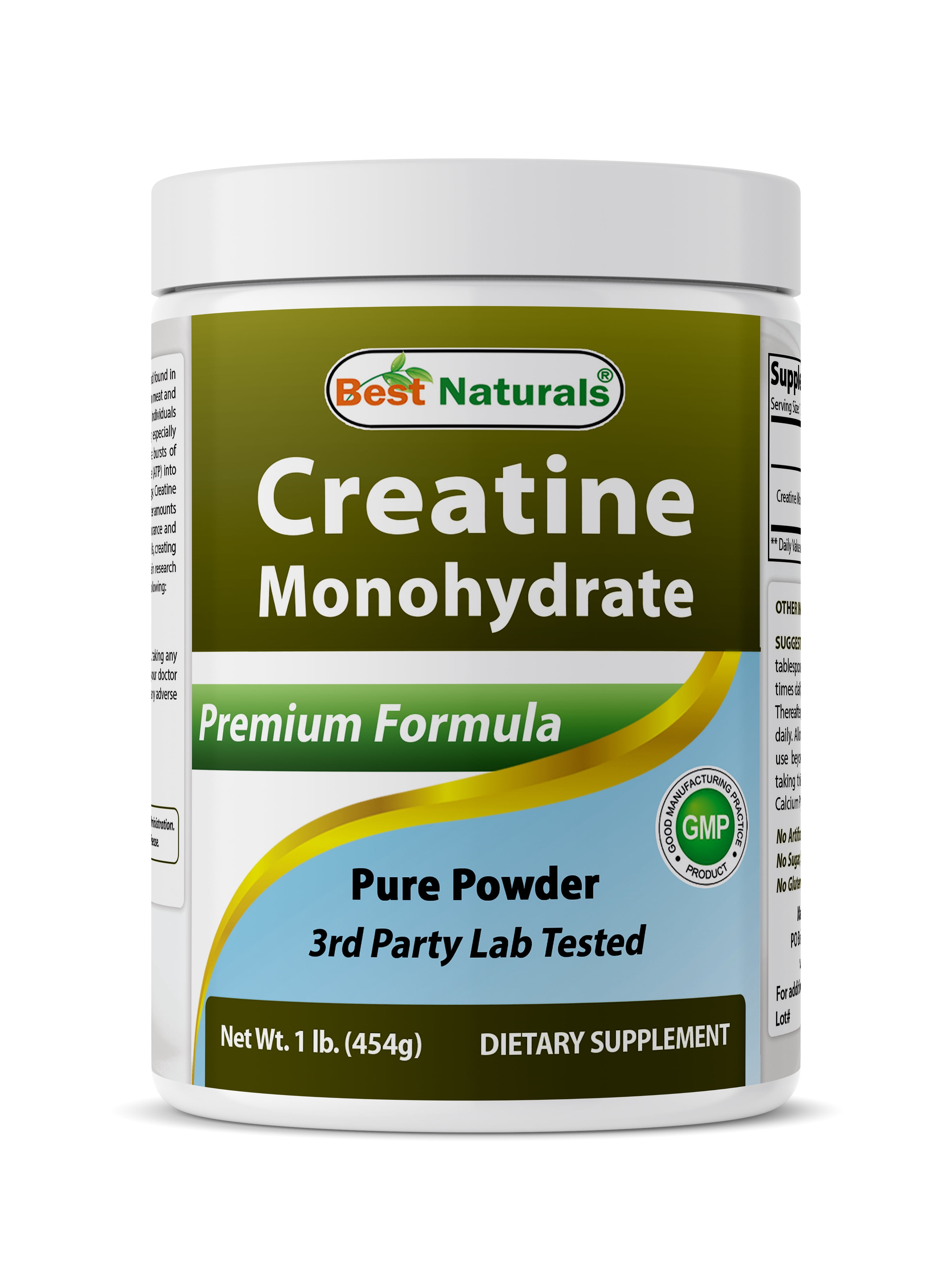 Best Naturals Creatine Monohydrate 1 Lb Pure Powder - Walmart.com