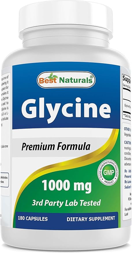 Best Naturals Glycine 1000 mg 180 Capsules Amino Acid for Protein ...