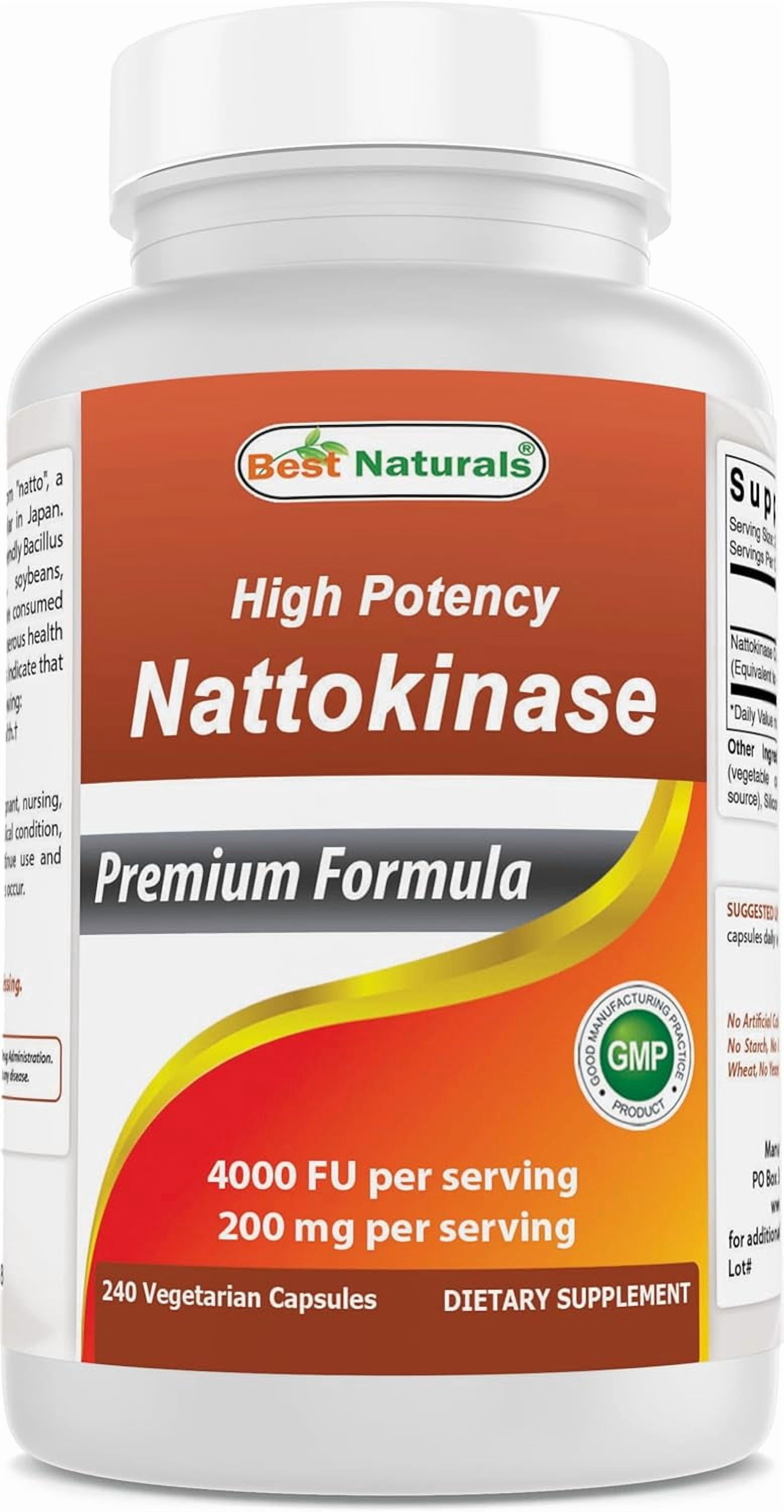 Best Naturals Nattokinase Supplement, 240 Vegetarian Caps, 4000 FU ...