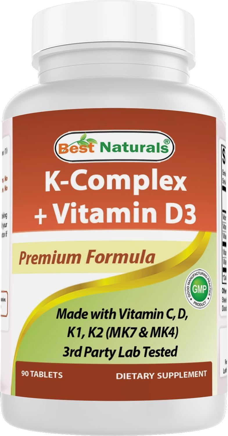 Best Naturals K-Complex with K1 (Phytonadione 1500 mcg + K2 as ...