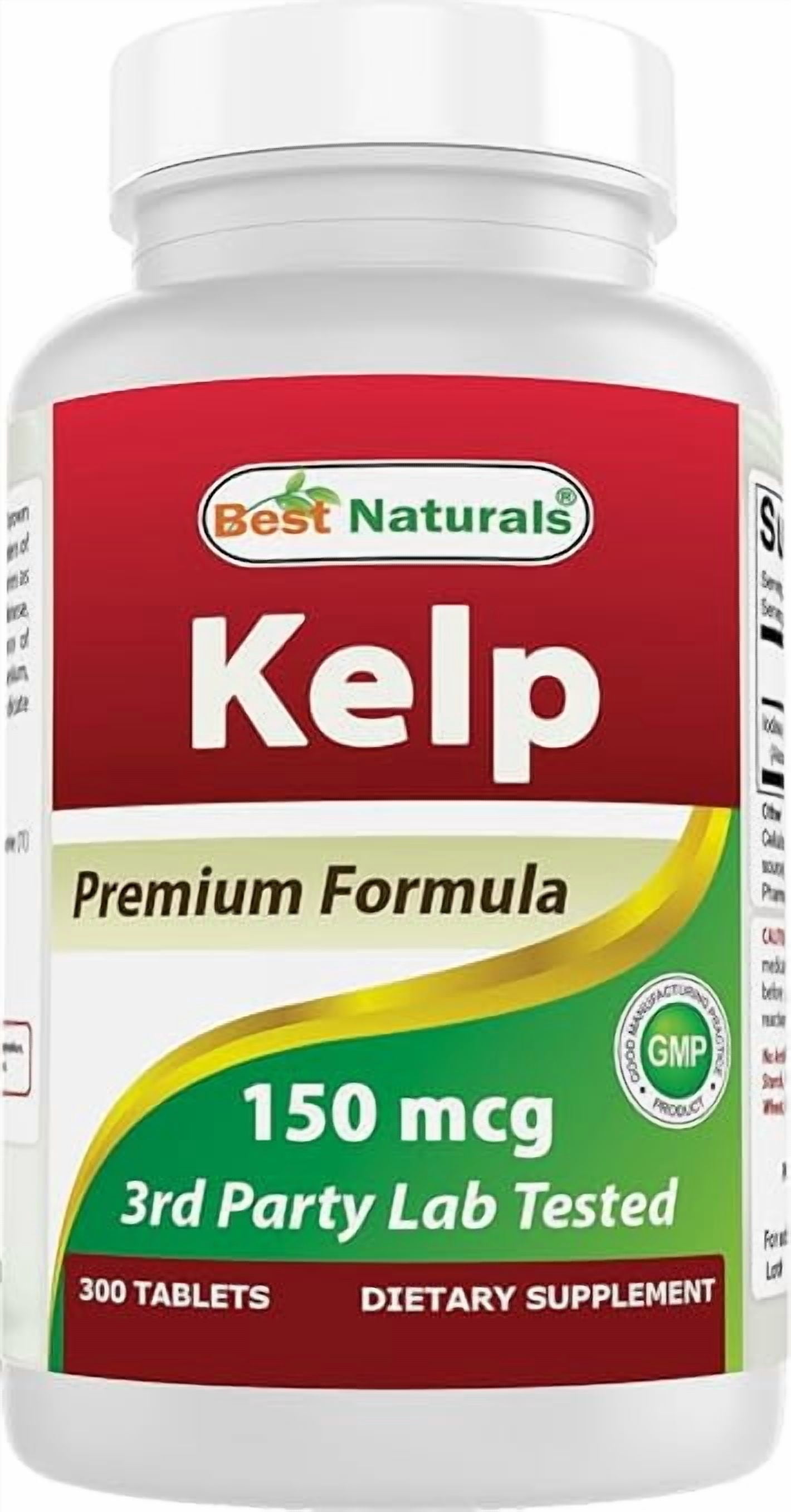 Best Naturals Kelp 150 mcg 300 Tablets | Supports Thyroid Health with ...