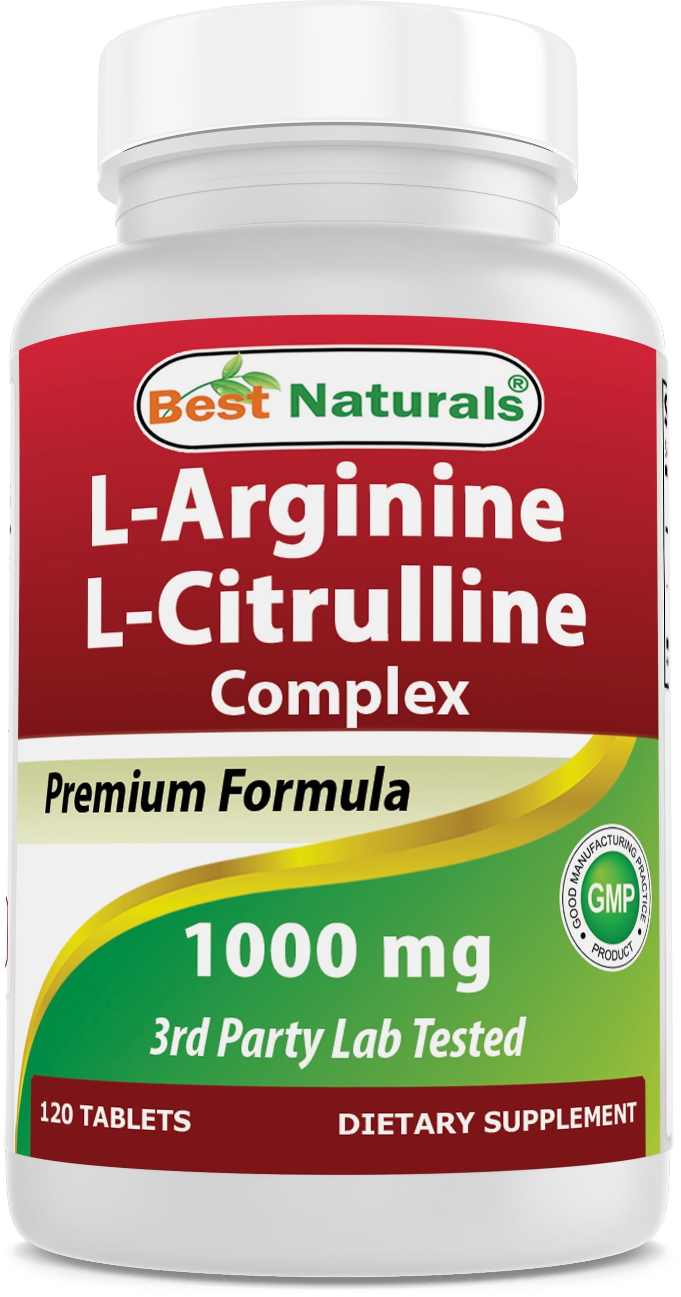 Best Naturals, L-Arginine L-Citrulline Complex Supplements, 1000mg ...