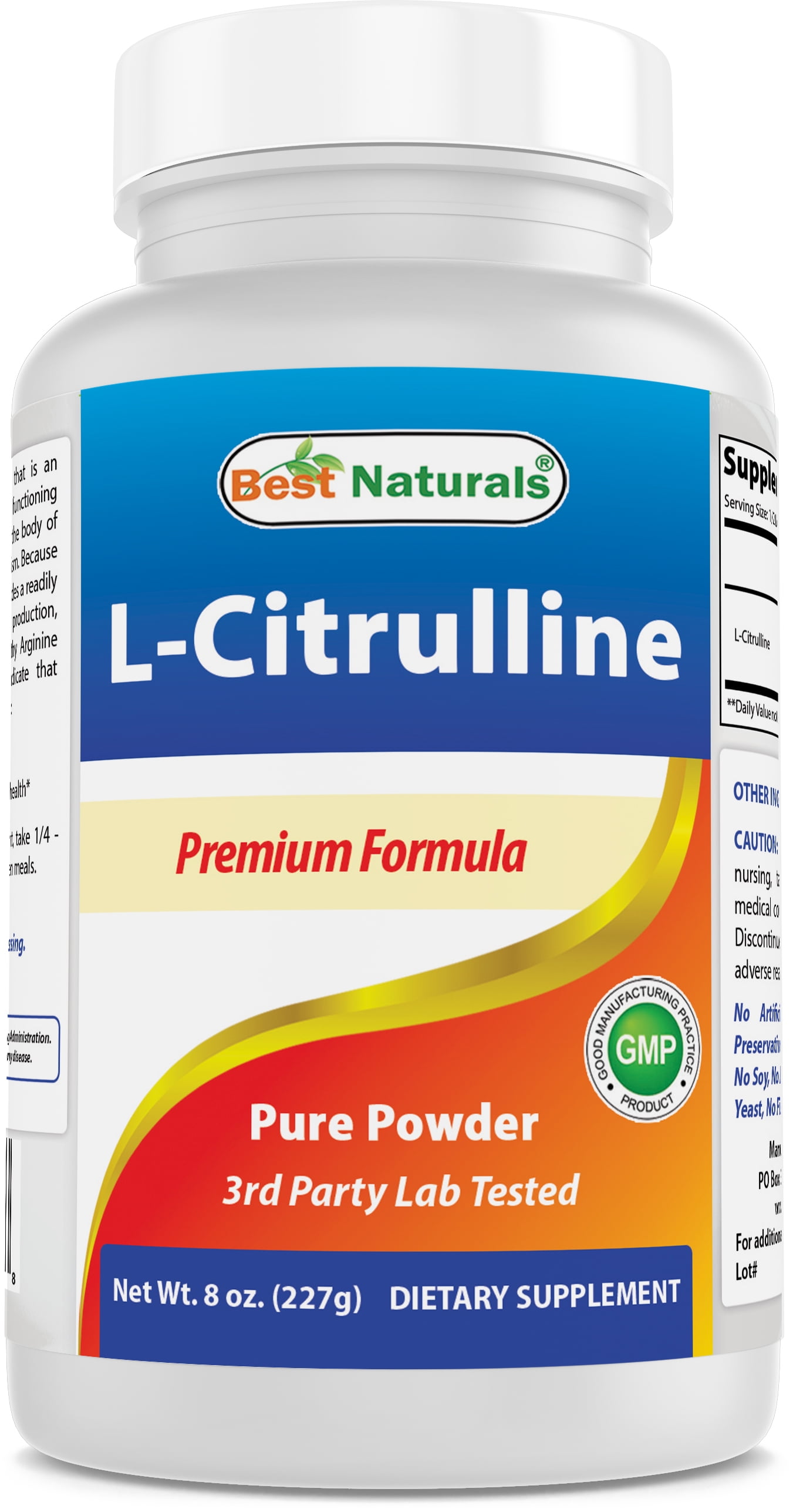Best Naturals Amino Supplements - L-Citrulline Powder 8 OZ - Walmart.com