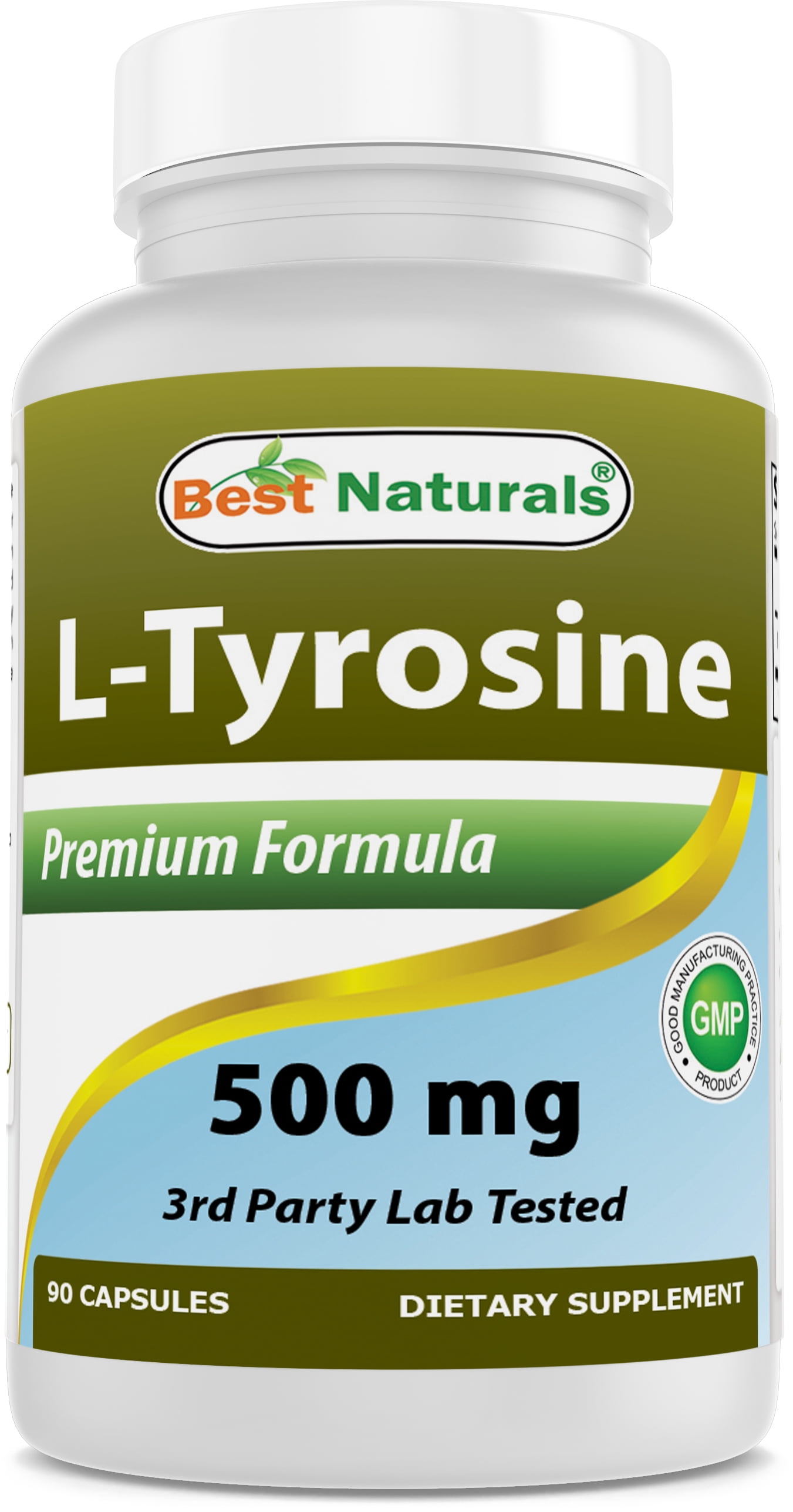 Best Naturals L-Tyrosine 500mg, 90 Capsules - Pure Supplement for Brain ...