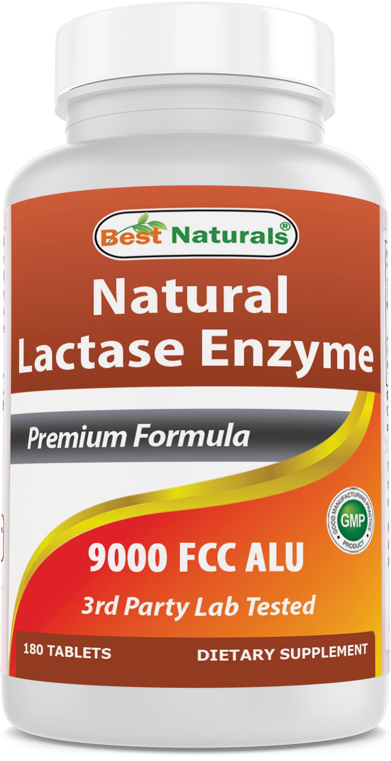 Best Naturals Lactase Enzyme 9000 FCC ALU, Dairy Digestion Support, 180 ...