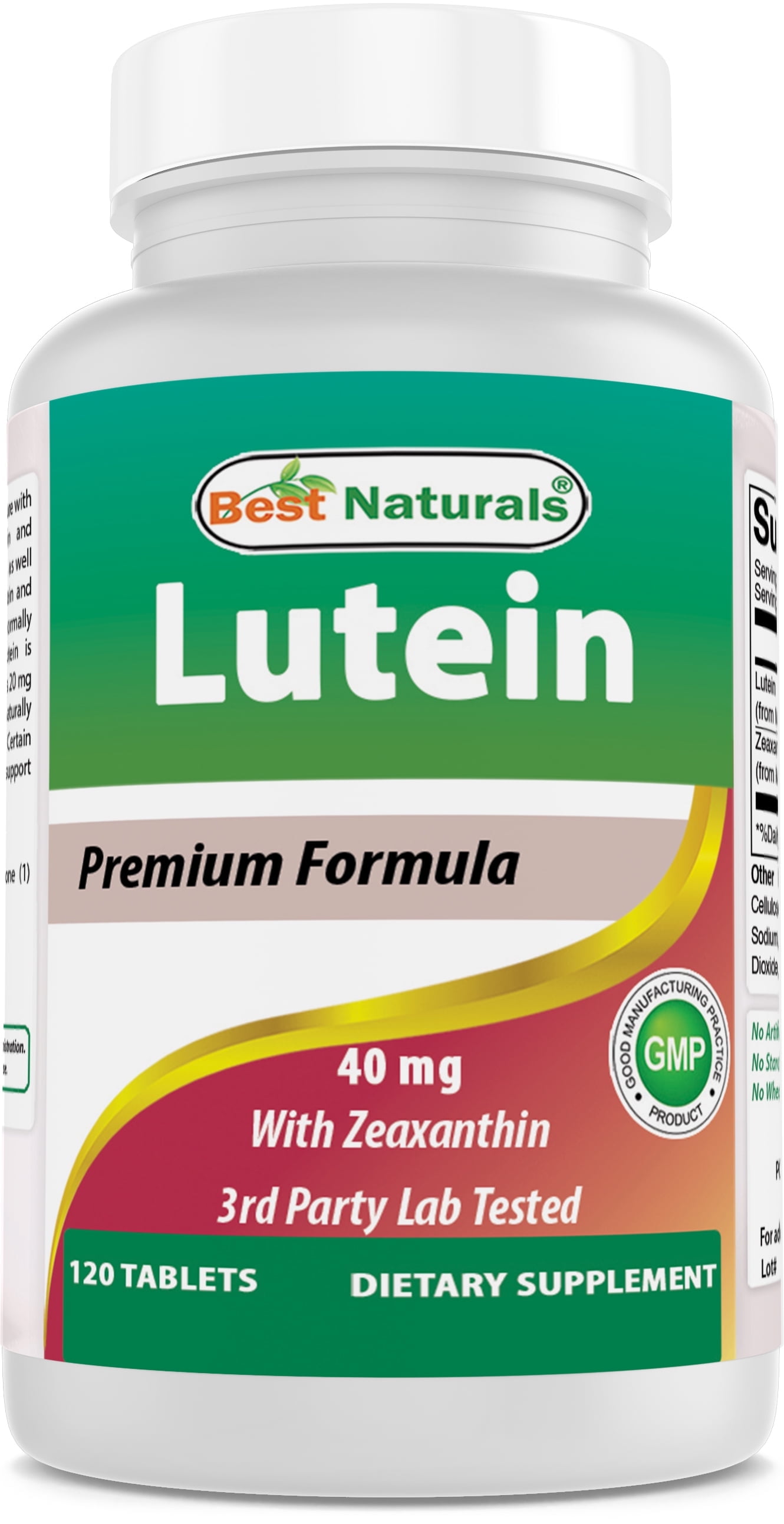 Best Naturals Lutein 40 mg with Zeaxanthin- 120 Tablets - Walmart.com