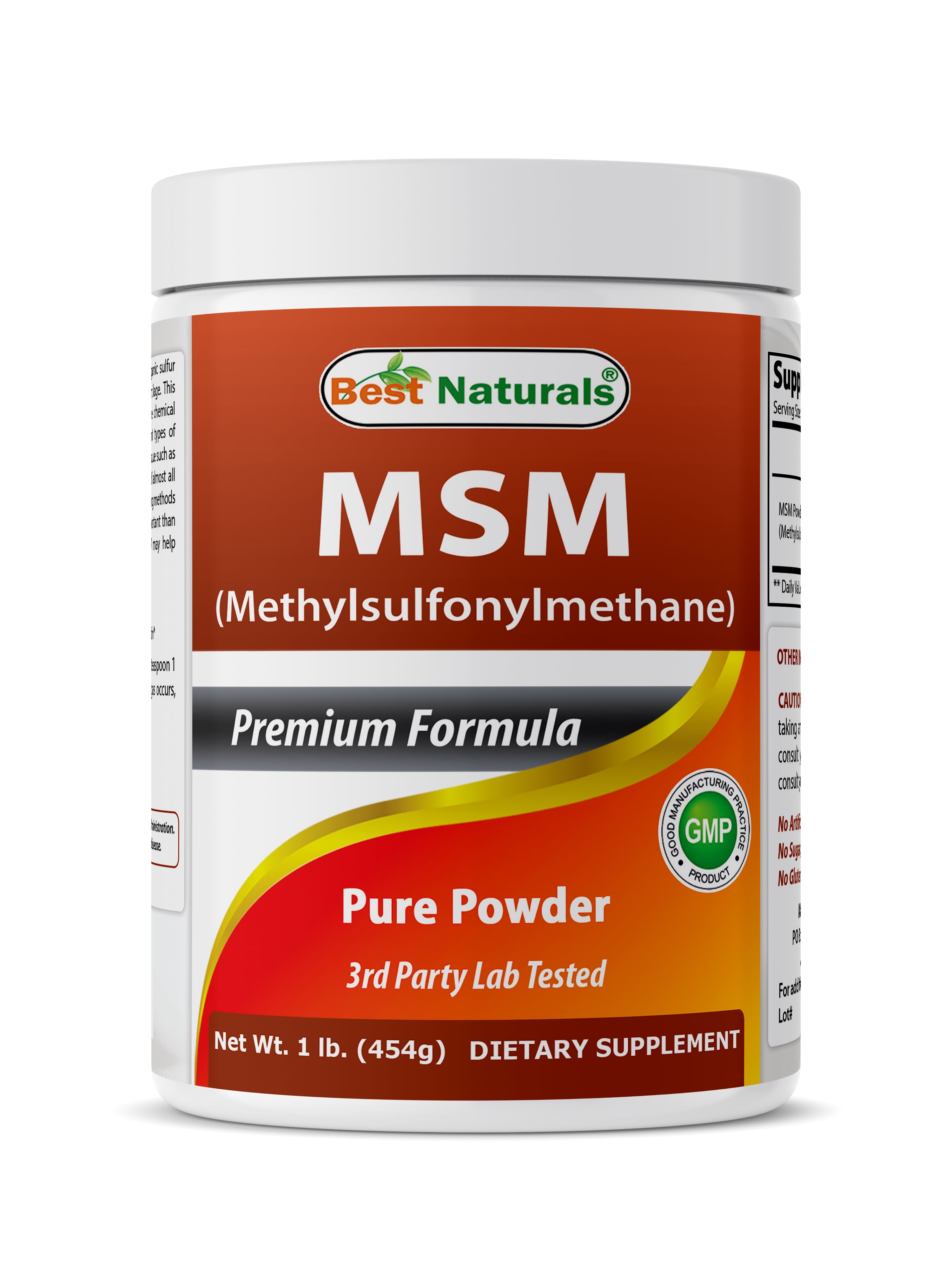 Best Naturals MSM Pure Powder Supplement for Joint Support, 1 Lb (454g ...