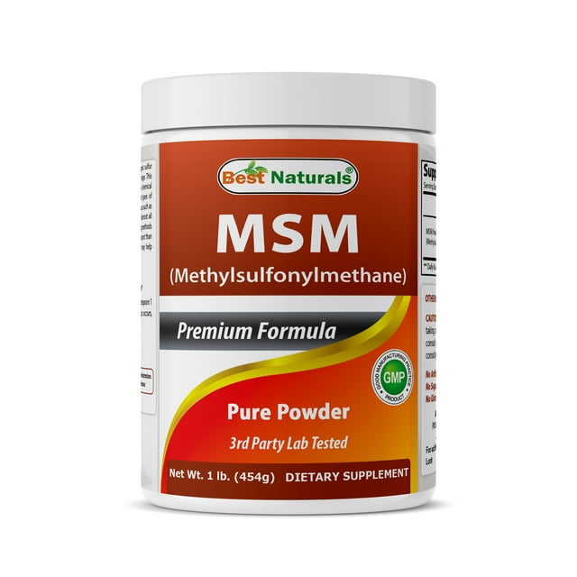 Best Naturals MSM Pure Powder Supplement for Joint Support, 1 Lb (454g ...