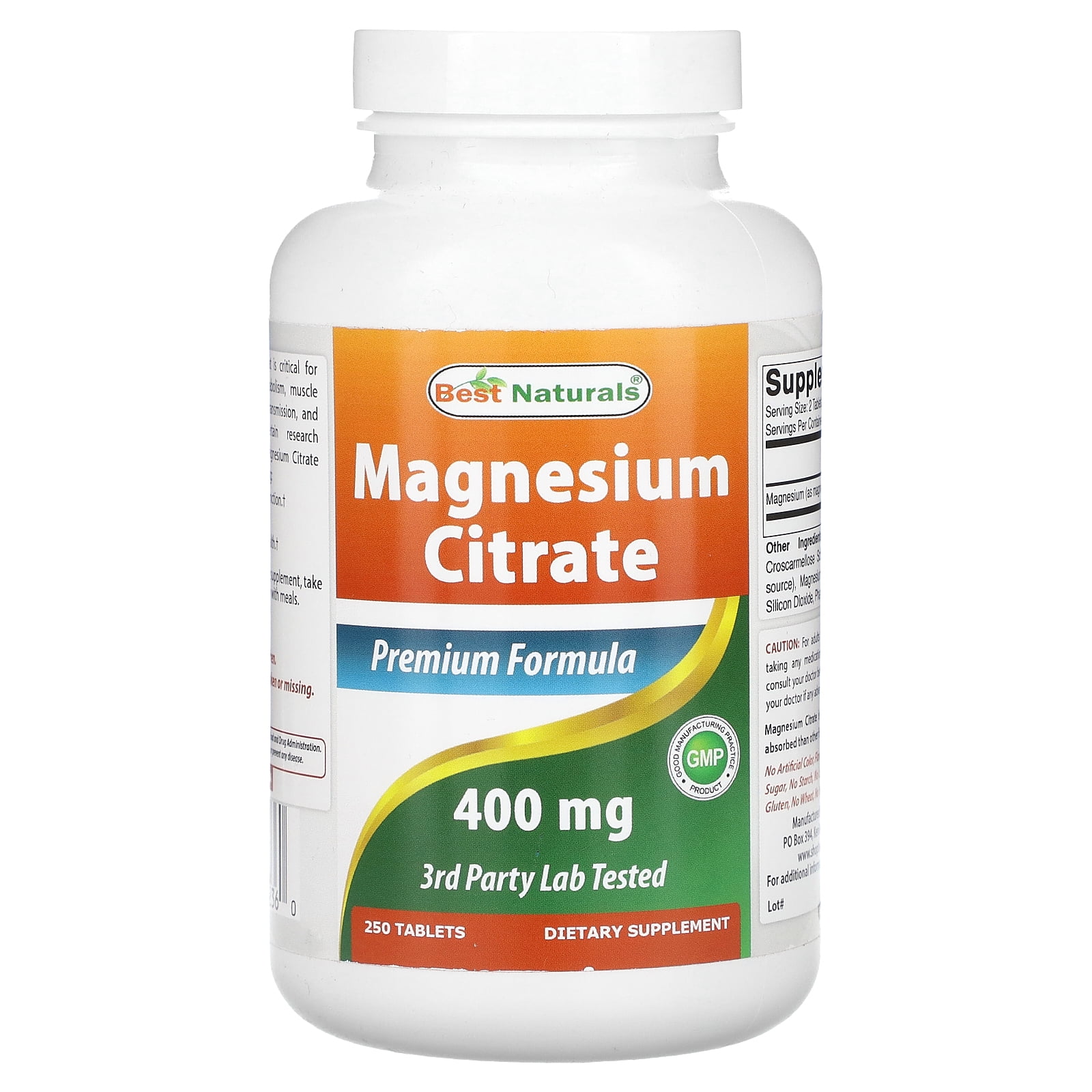 Best Naturals Citrato De Magnesio 400mg 250 Comprimidos Best Naturals Citrato De Magnesio 400mg 250 Comprimidos