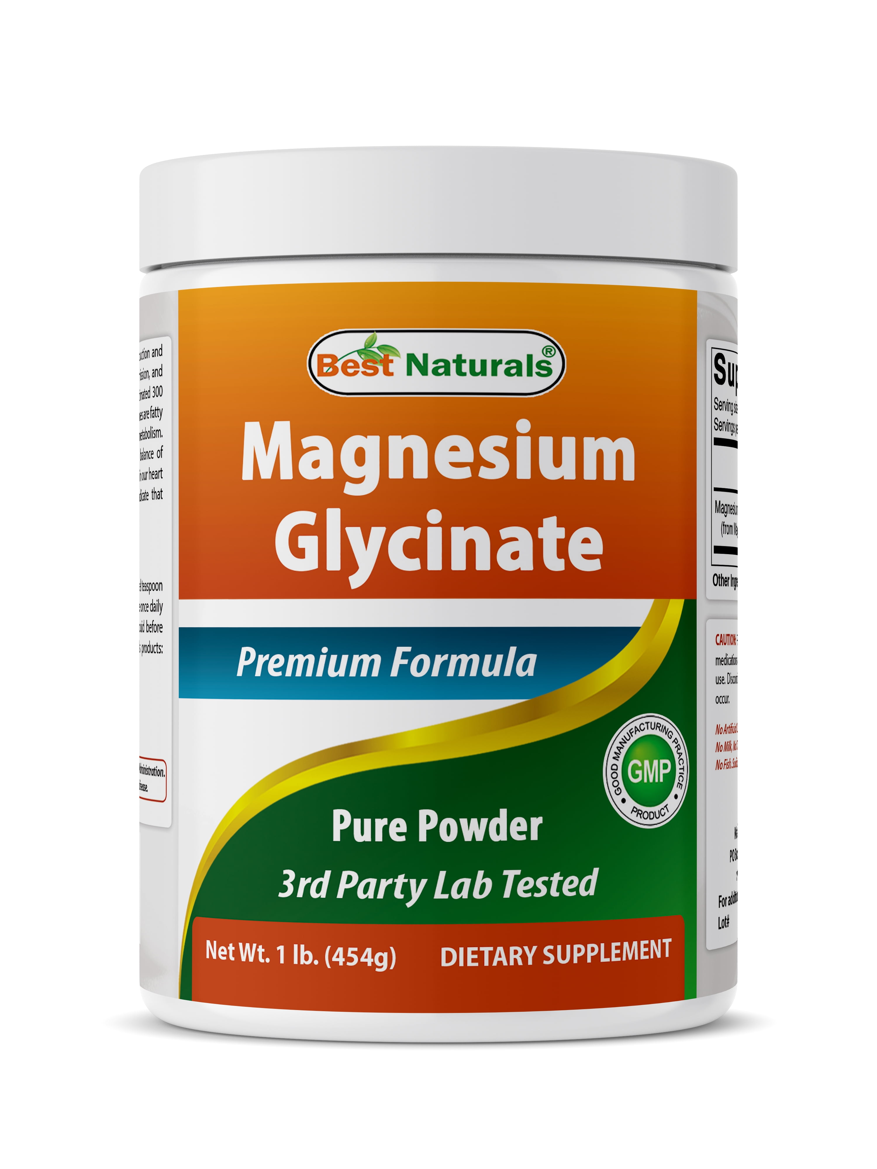 Best Naturals Magnesium Glycinate Powder - 1 Pound Supplement - Walmart.com