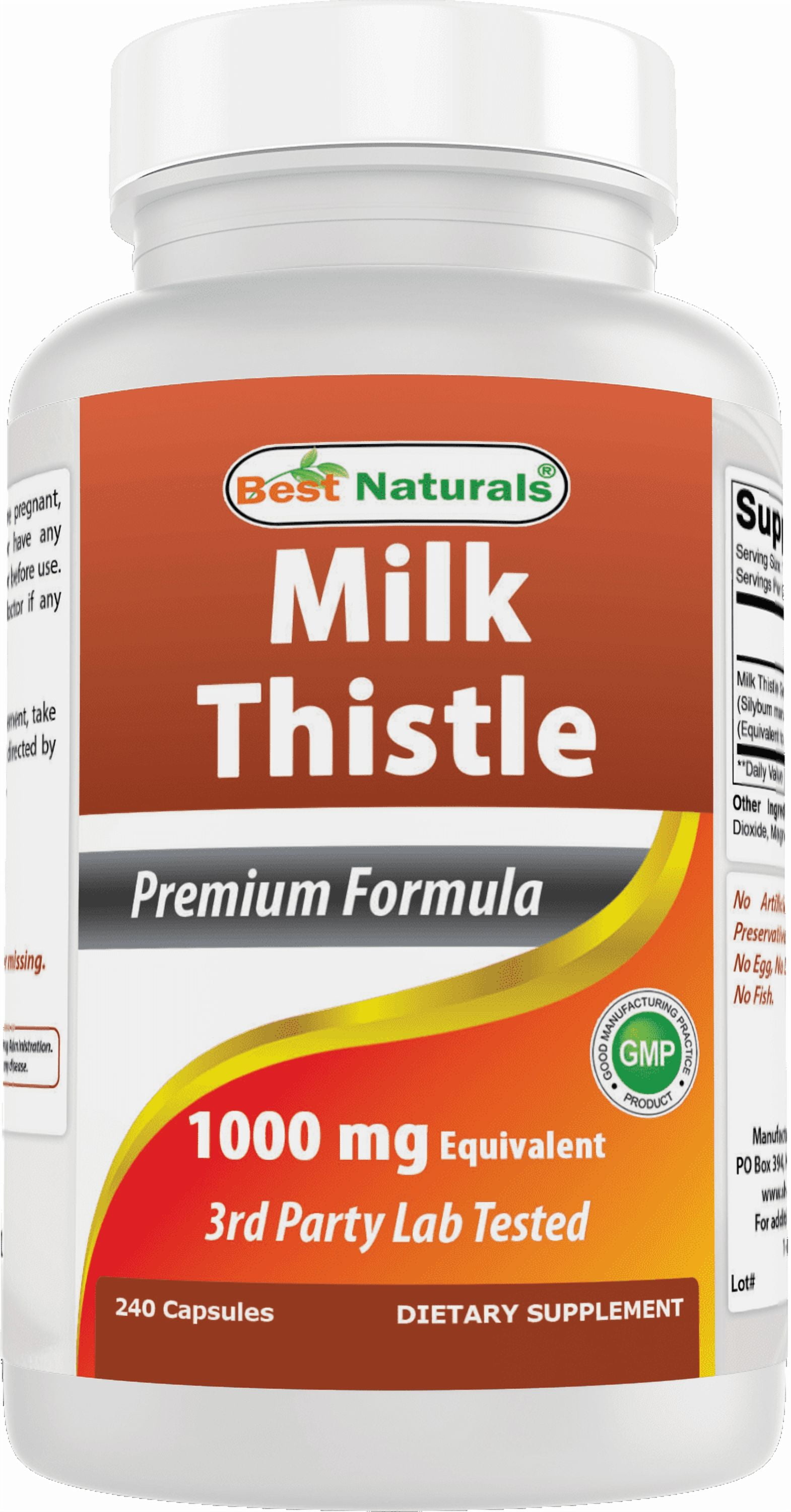 Best Naturals Liver Support Supplement 1000mg Milk Thistle Extract ...