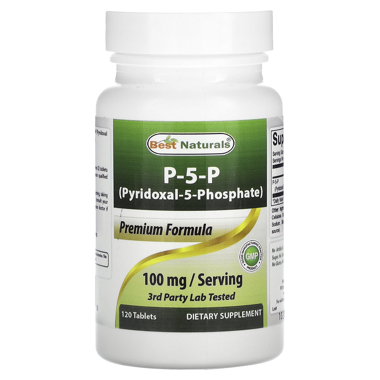 Best Naturals P-5-P (Pyridoxal-5-Phosphate), 120 Tablets (50 mg per Tablet) - Walmart.com