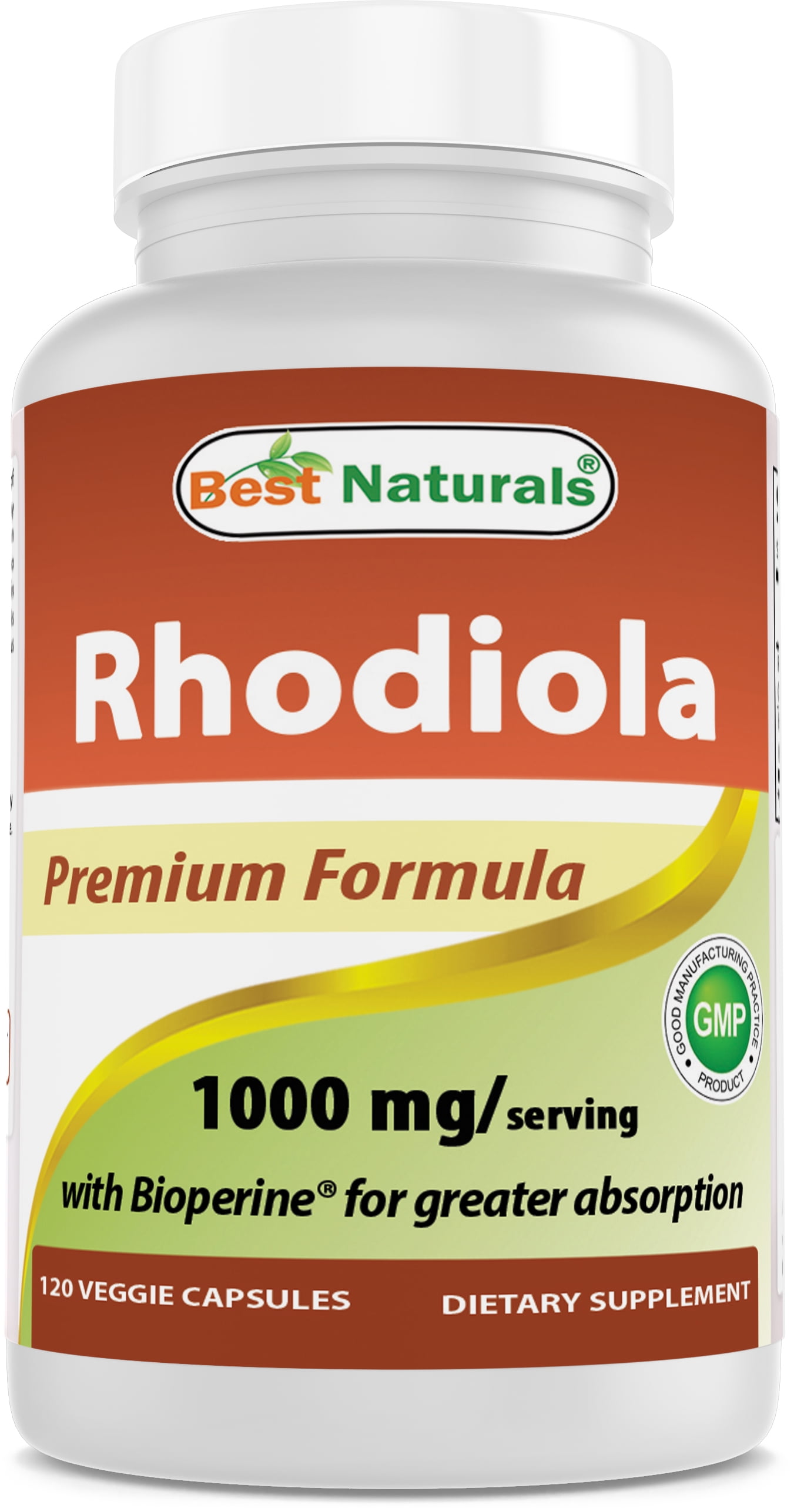 Best Naturals Rhodiola with Bioperine 1000mg Serving - 120 Veggie ...