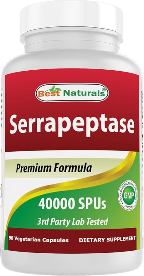 Best Naturals Serrapeptase 40000 SPU, 90 Vegetarian Capsules, Supports ...