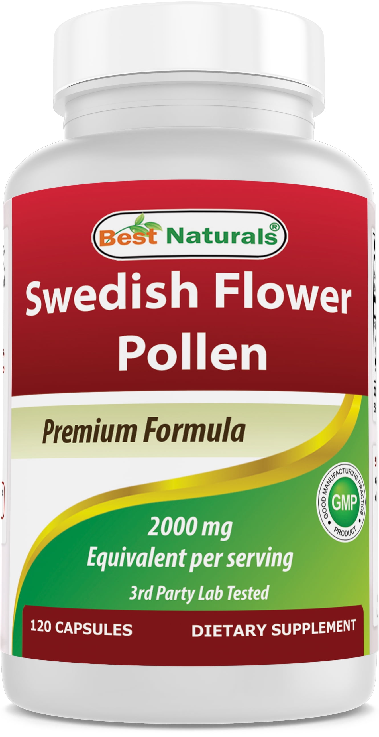 Best Naturals Swedish Flower Pollen 2000 mg Equivalent Per Serving- 120 ...