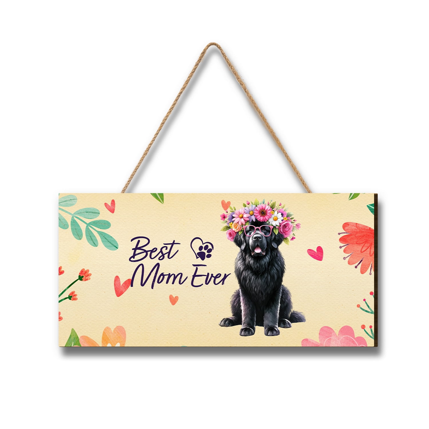 Best Newfoundland Mom Ever Happy Mother's Day Landscape Wood Sign ...