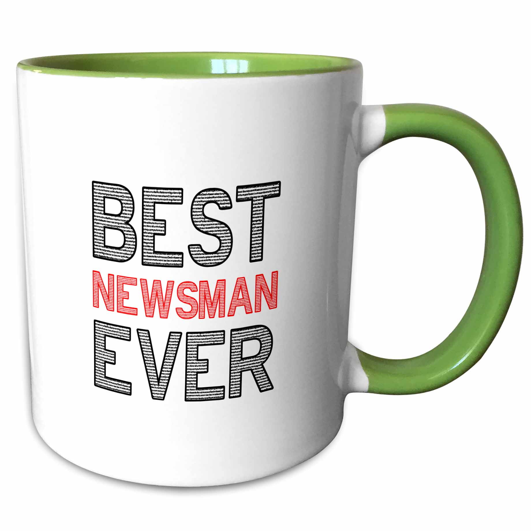 3drose, Best Newsman Ever Black and Red Decorative Text on White ...