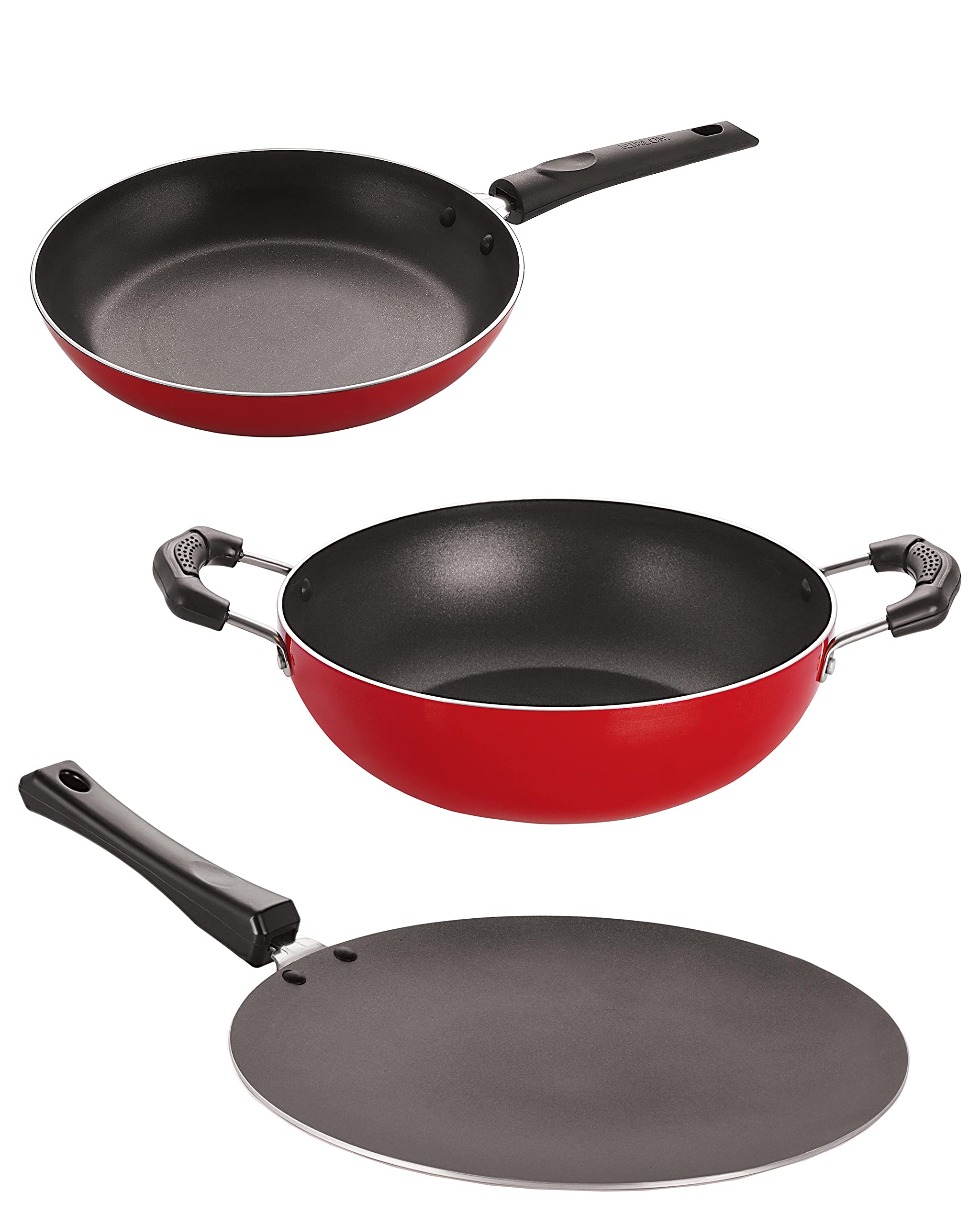 Best Nirlon Cookware 3 Pcs Combo Set (Concave Tawa 28.5Cm, Deep Kadai ...