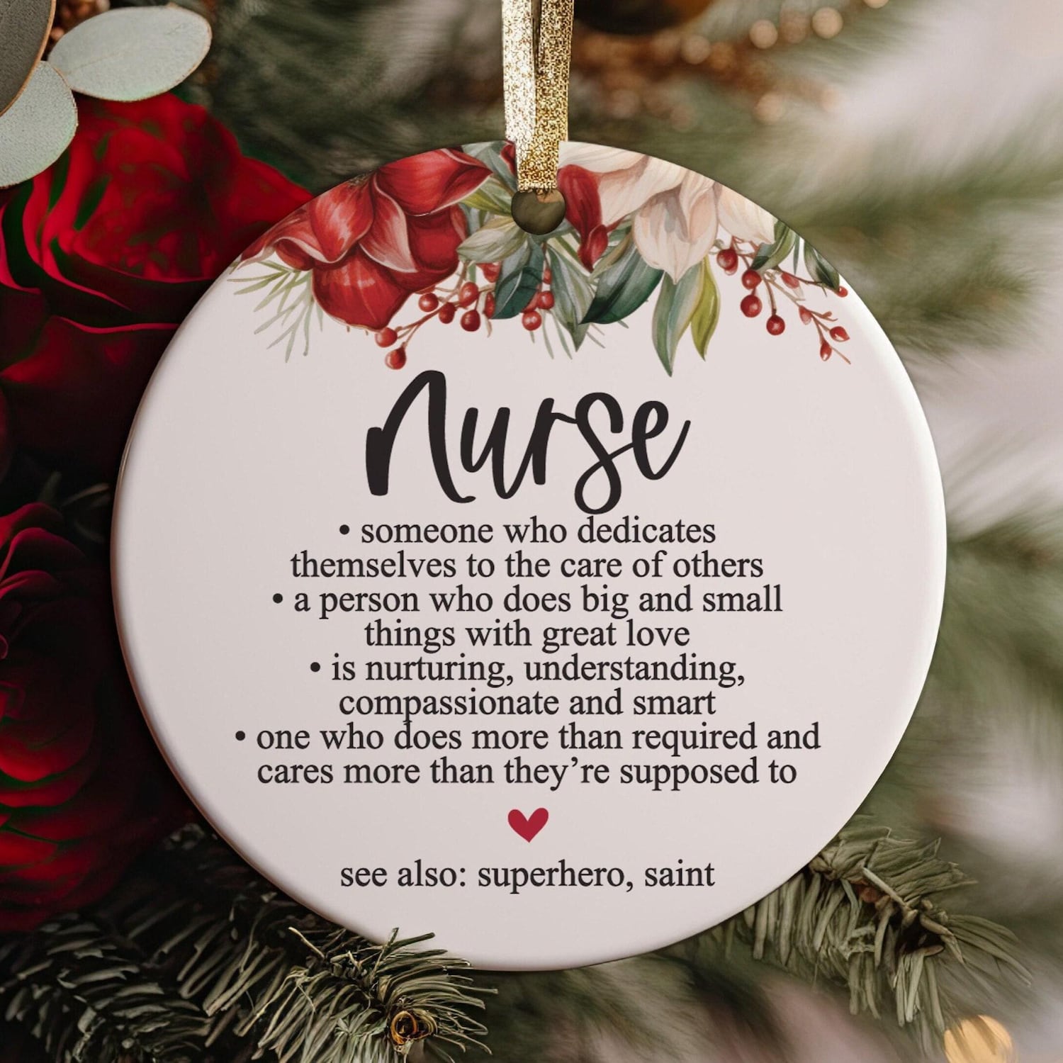 Best Nurse RN Ever Christmas Ornament, Definition of Nurses ...
