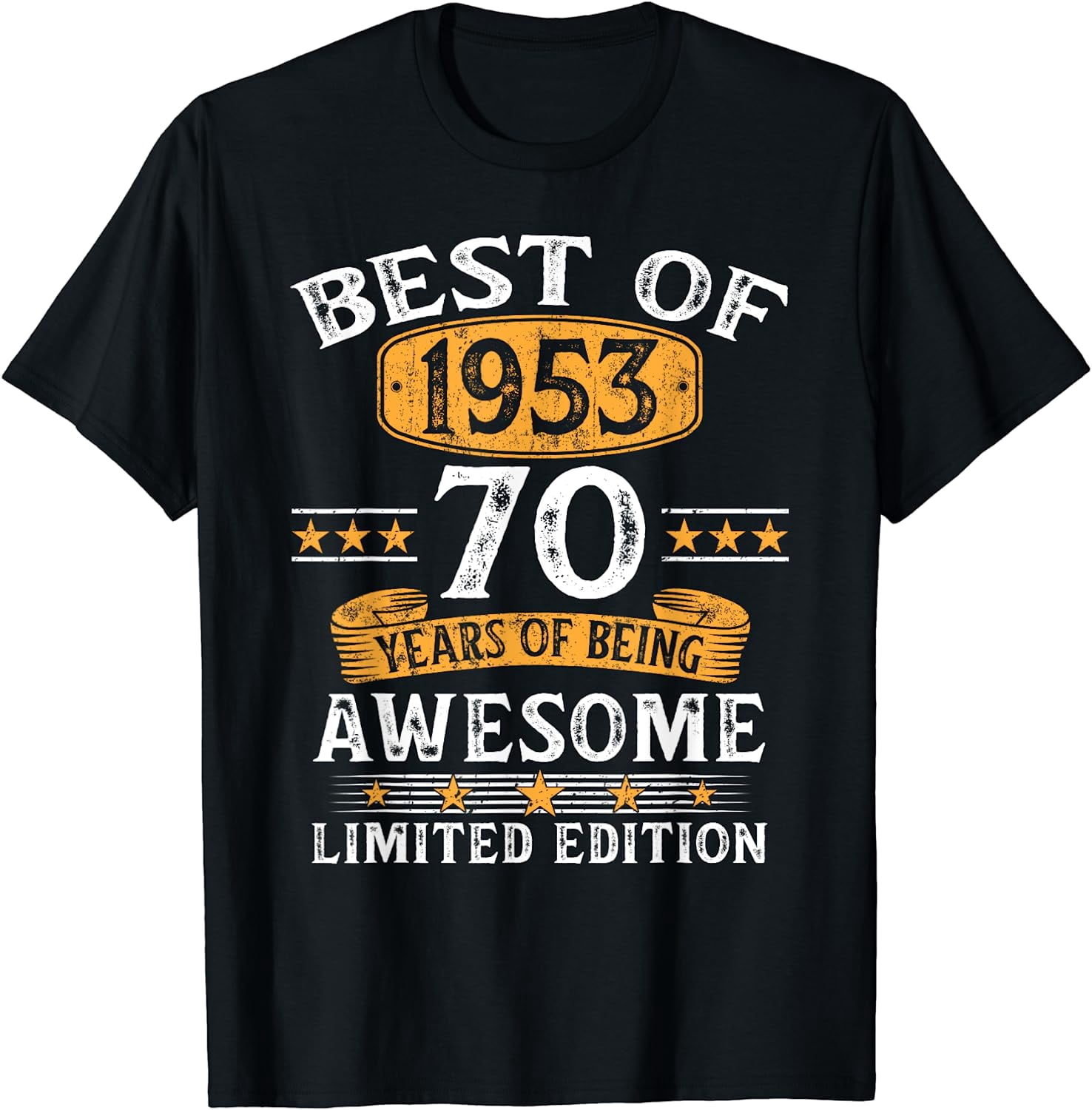 Best Of 1953 70 Years Old 70th Birthday Gifts For Women T-Shirt Black X ...