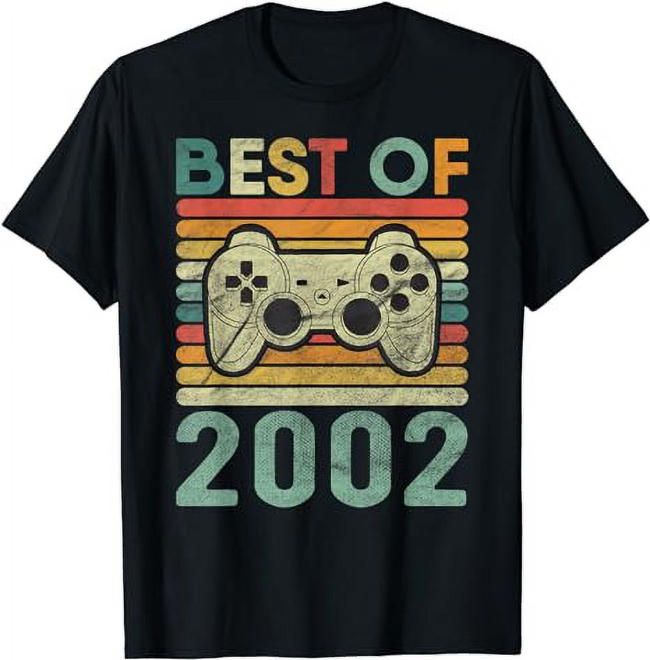 Best Of 2002 Vintage Bday 20th Born Video Game Retro Console T-Shirt ...