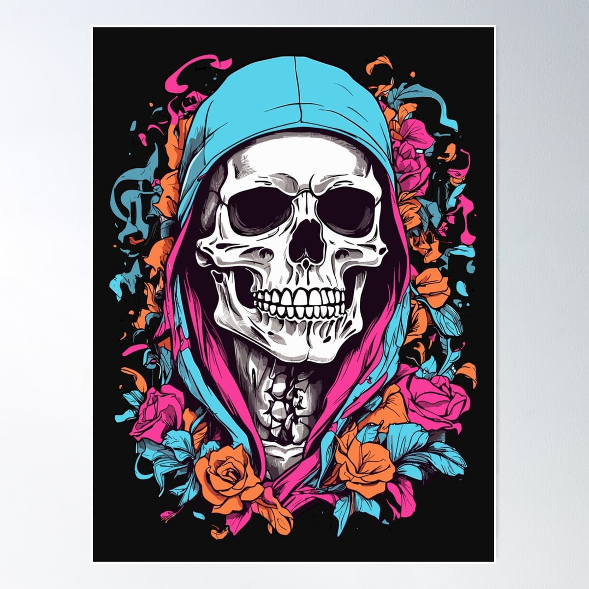 Best Of Preppy Skeleton Poster Wall Art, Modern Wall Decor For Living ...