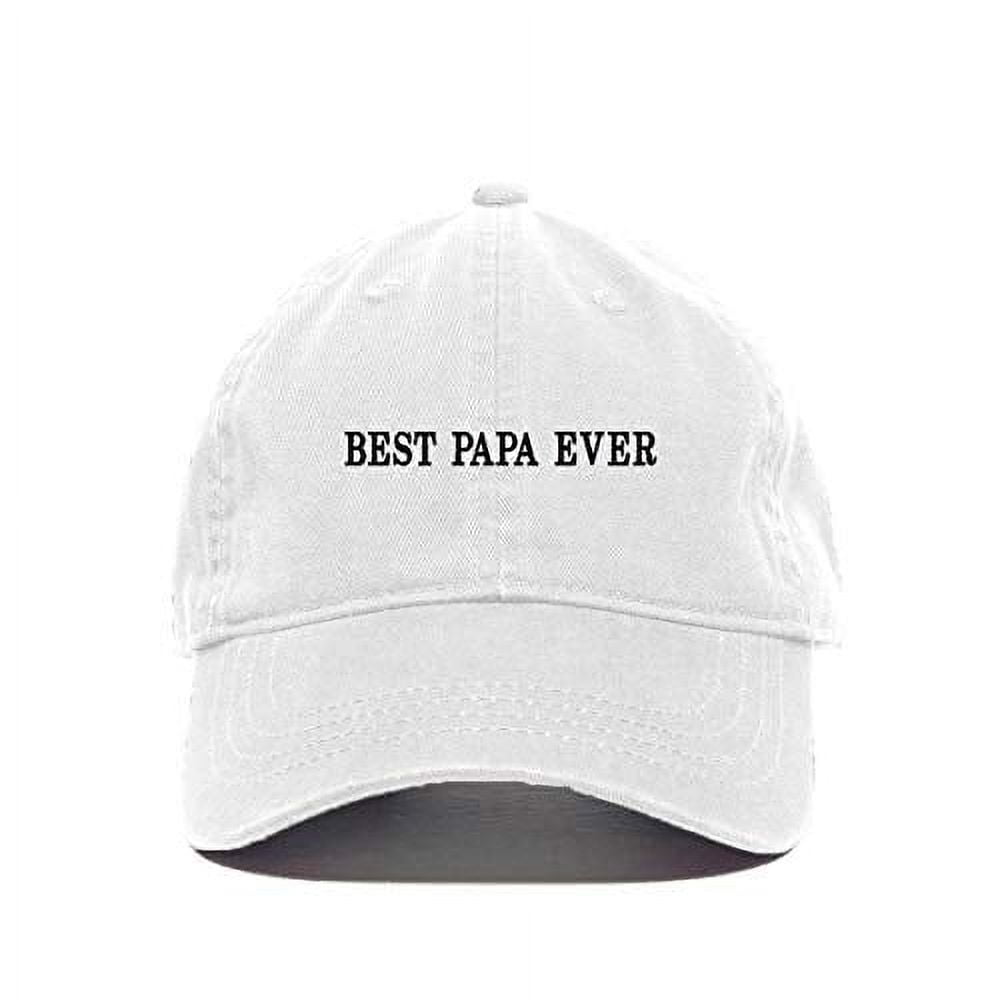 Best Papa Ever Baseball Cap Embroidered Cotton Adjustable Dad Hat White ...