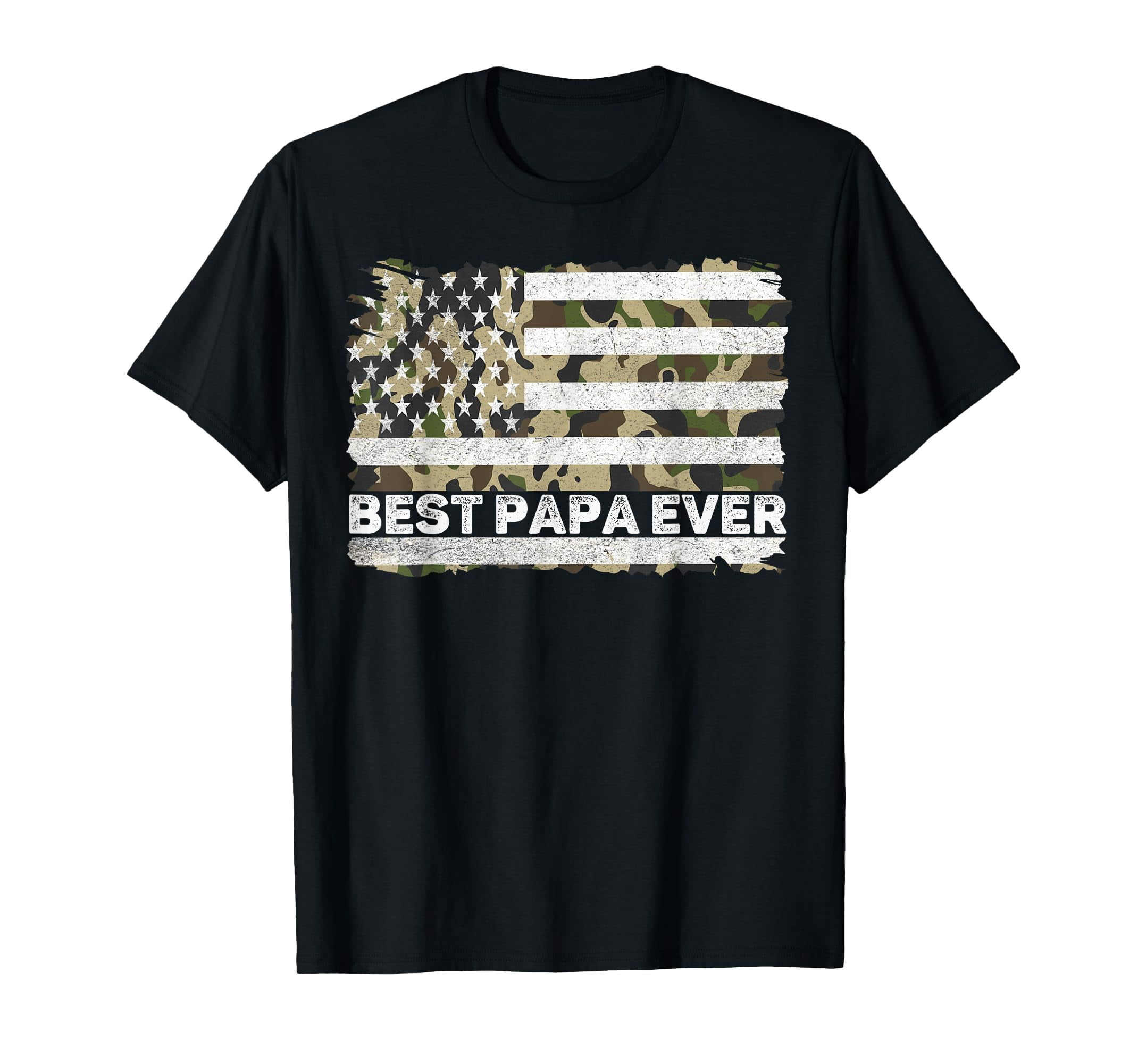 Best Papa Ever Camo American Flag T-Shirt for Father's Day Gift ...