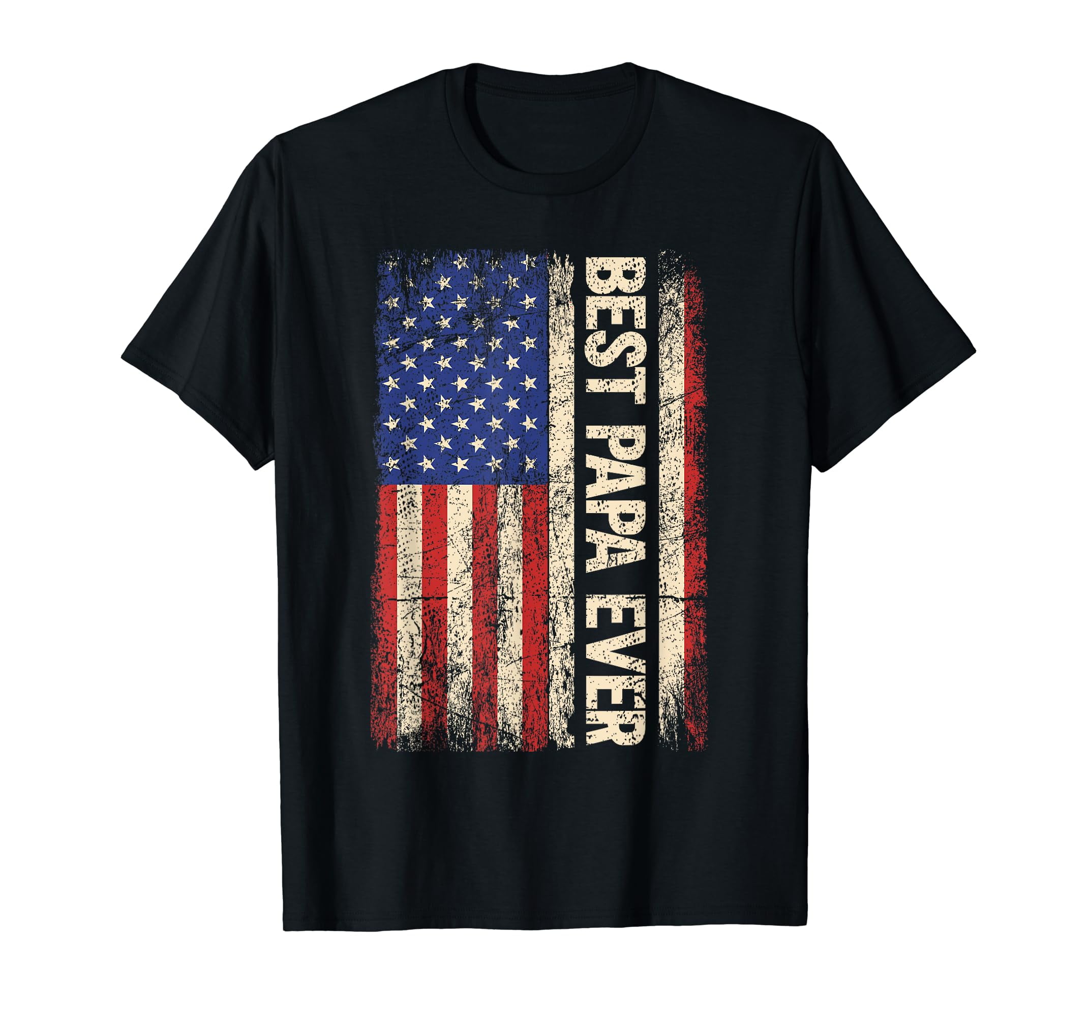 Best Papa Ever US American Flag Gifts For Father's Day Men T-Shirt ...