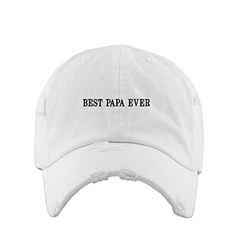 Best Papa Ever Vintage Baseball Cap Embroidered Cotton Adjustable ...
