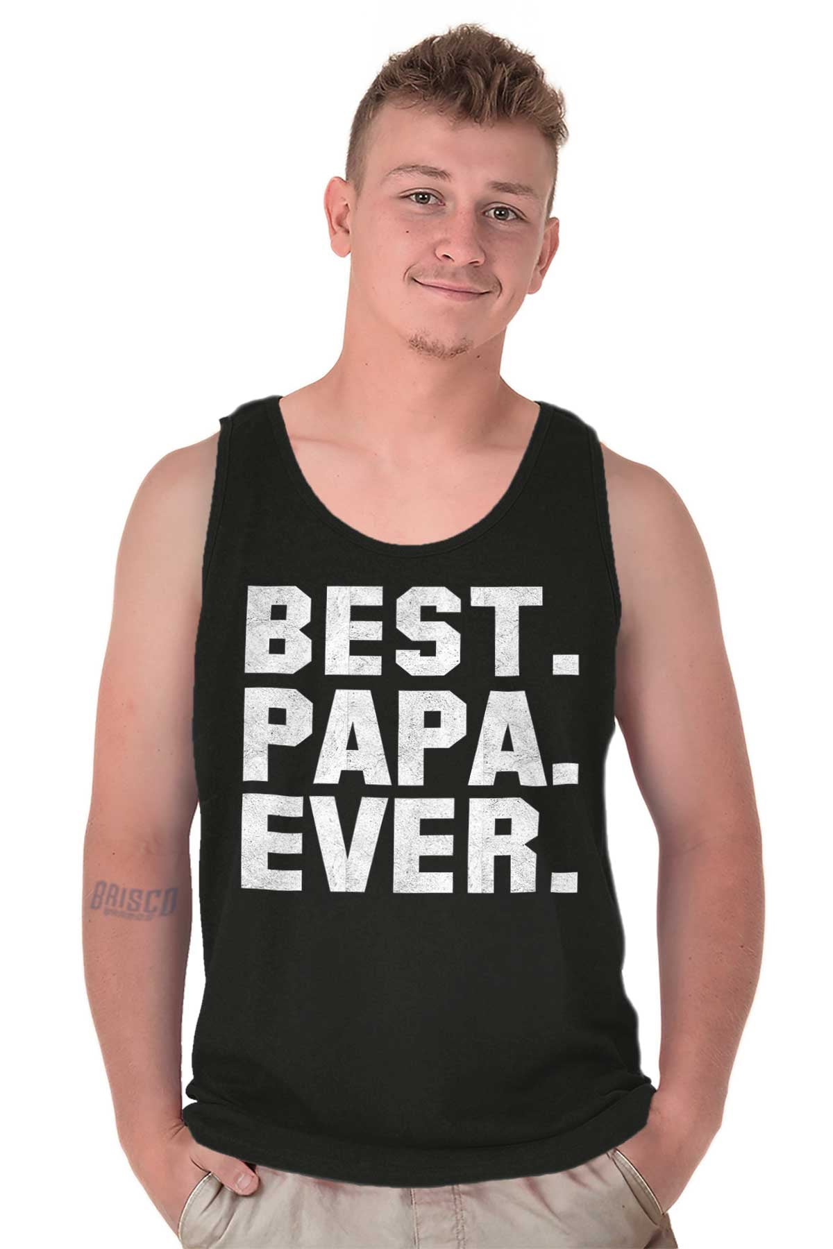 Best Papa Ever World's Coolest Father Men Big & Tall Tank Top Brisco ...