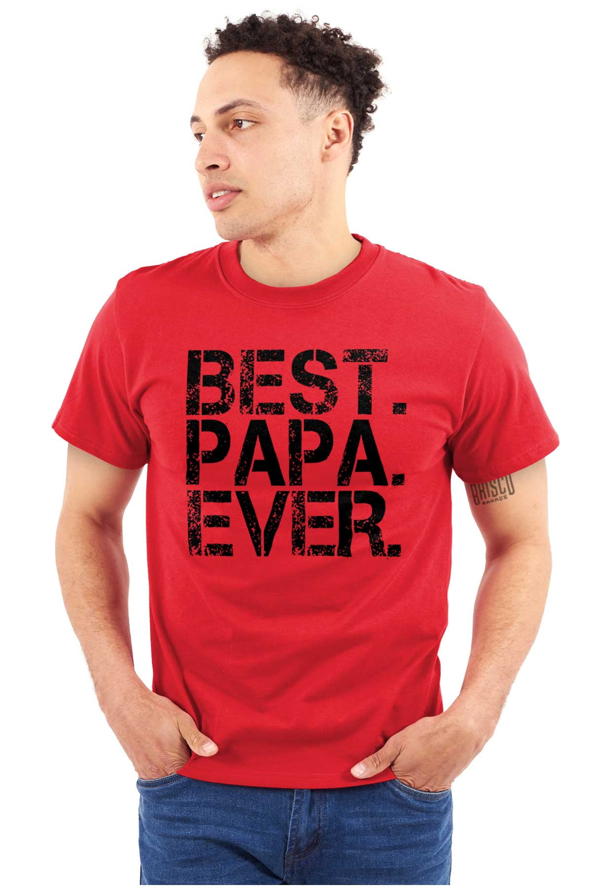 Best Papa Ever Worlds Greatest Dad Men's Graphic T Shirt Tees Brisco ...
