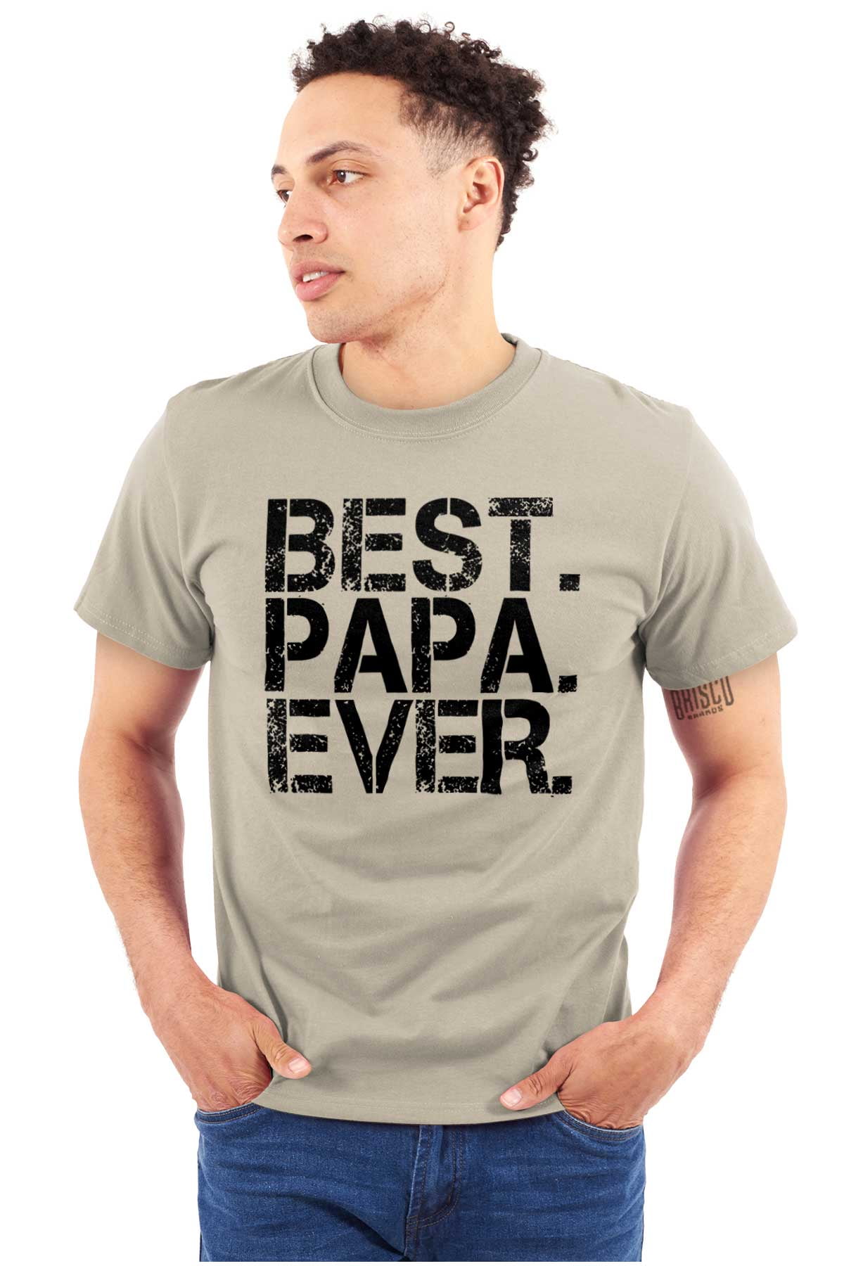 Best Papa Ever Worlds Greatest Father Men's Graphic T Shirt Tees Brisco ...