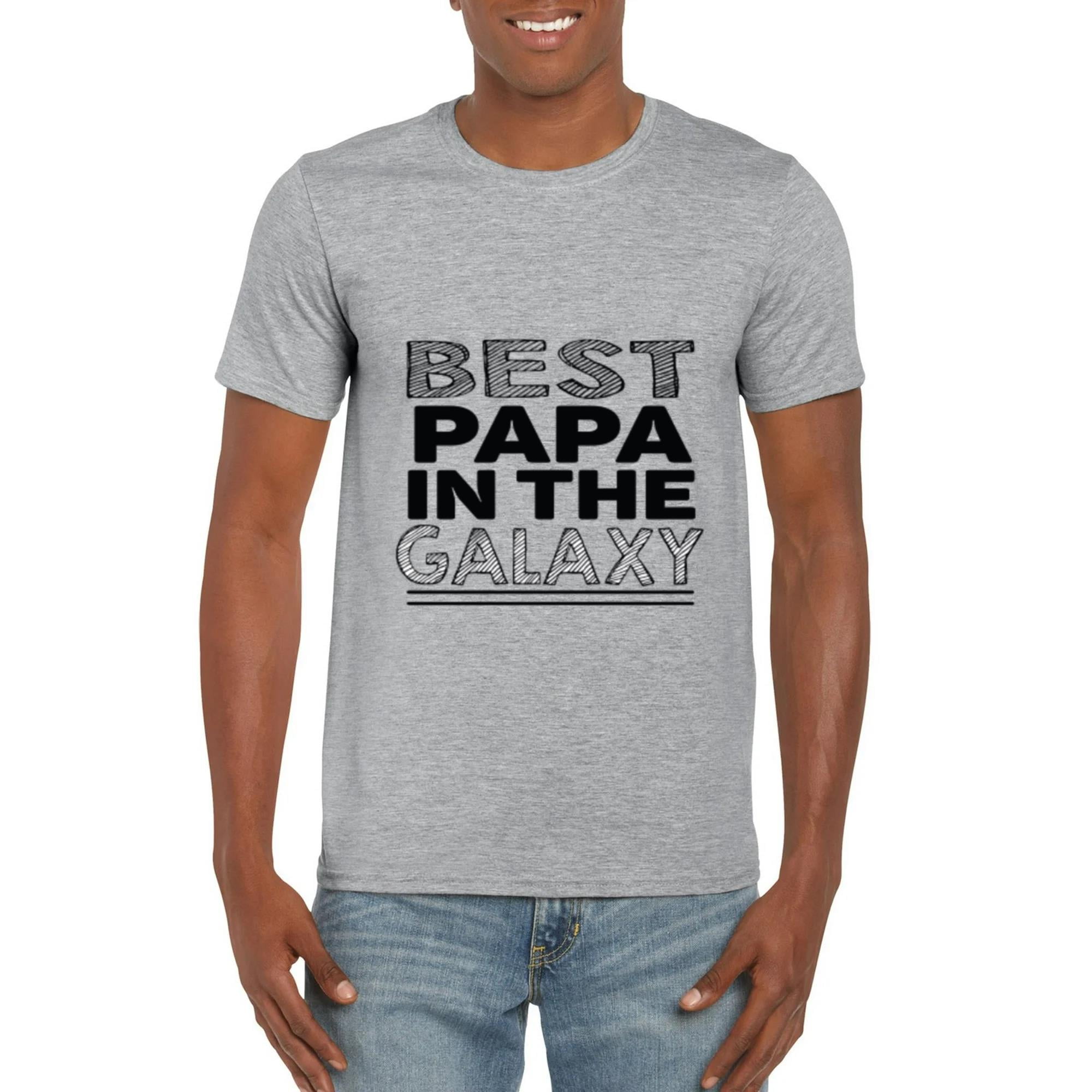 Best Papa In The Galaxy Fathers Day Space Theme Funny T-Shirt, for men ...
