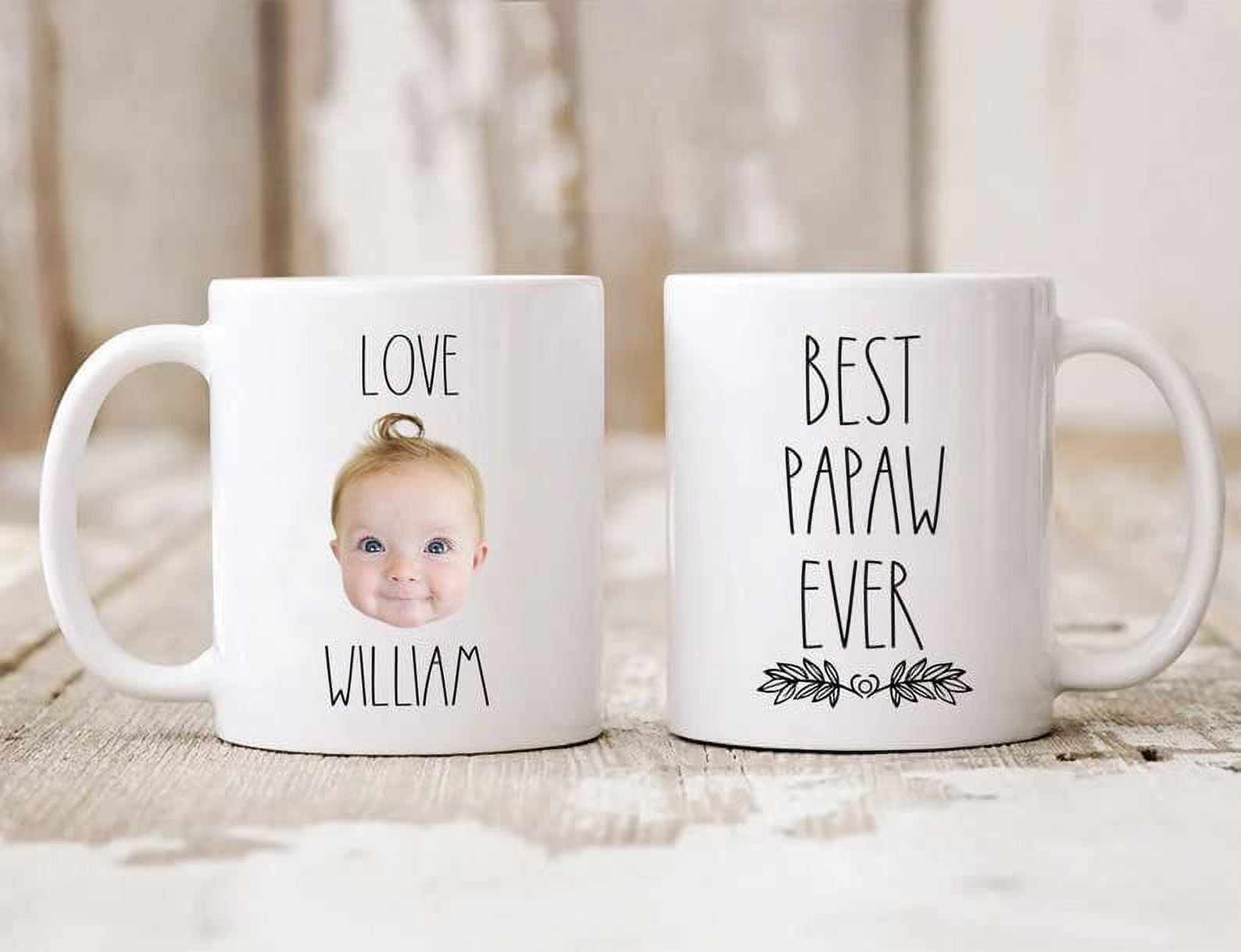 Best Papaw Ever Mug | Custom Baby face mug | Gift for Papaw | Baby Mug ...