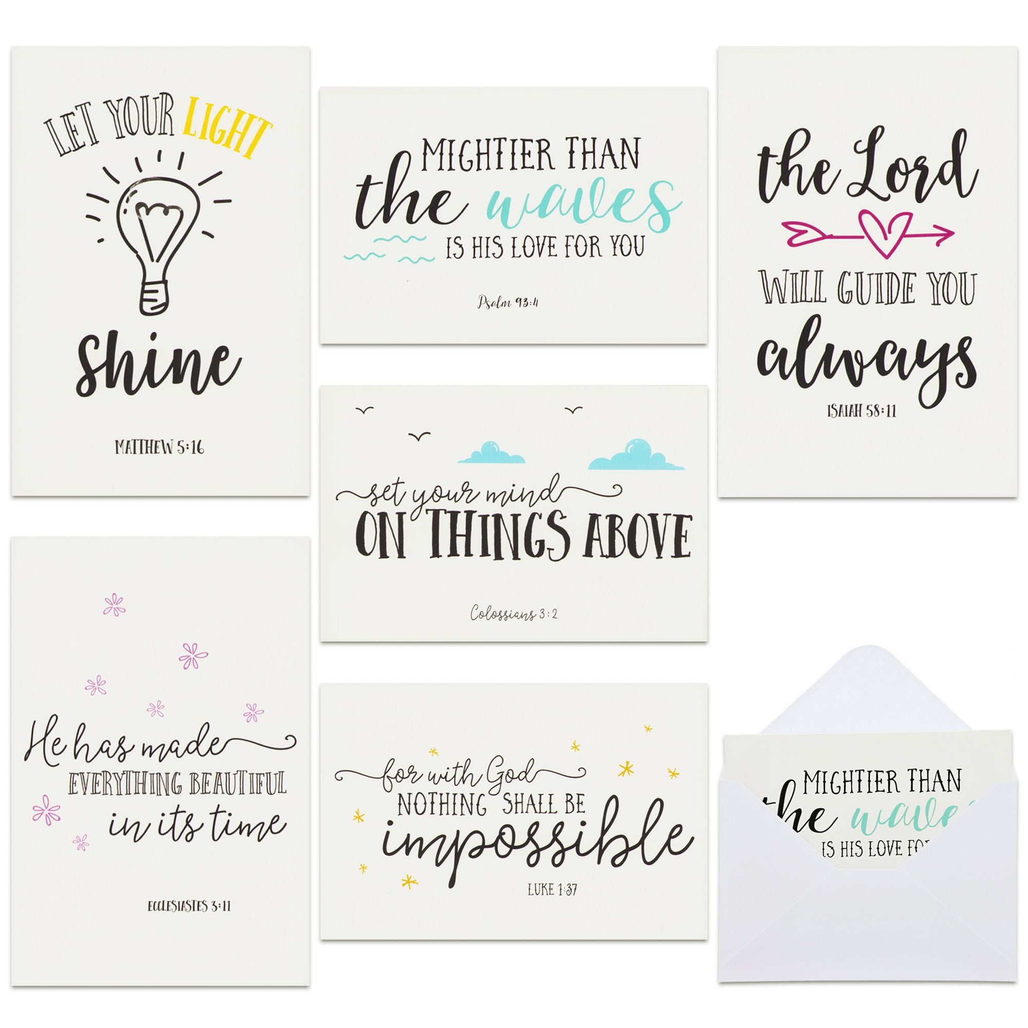48 Pack Christian Greeting Cards, Inspirational Scripture Verses ...