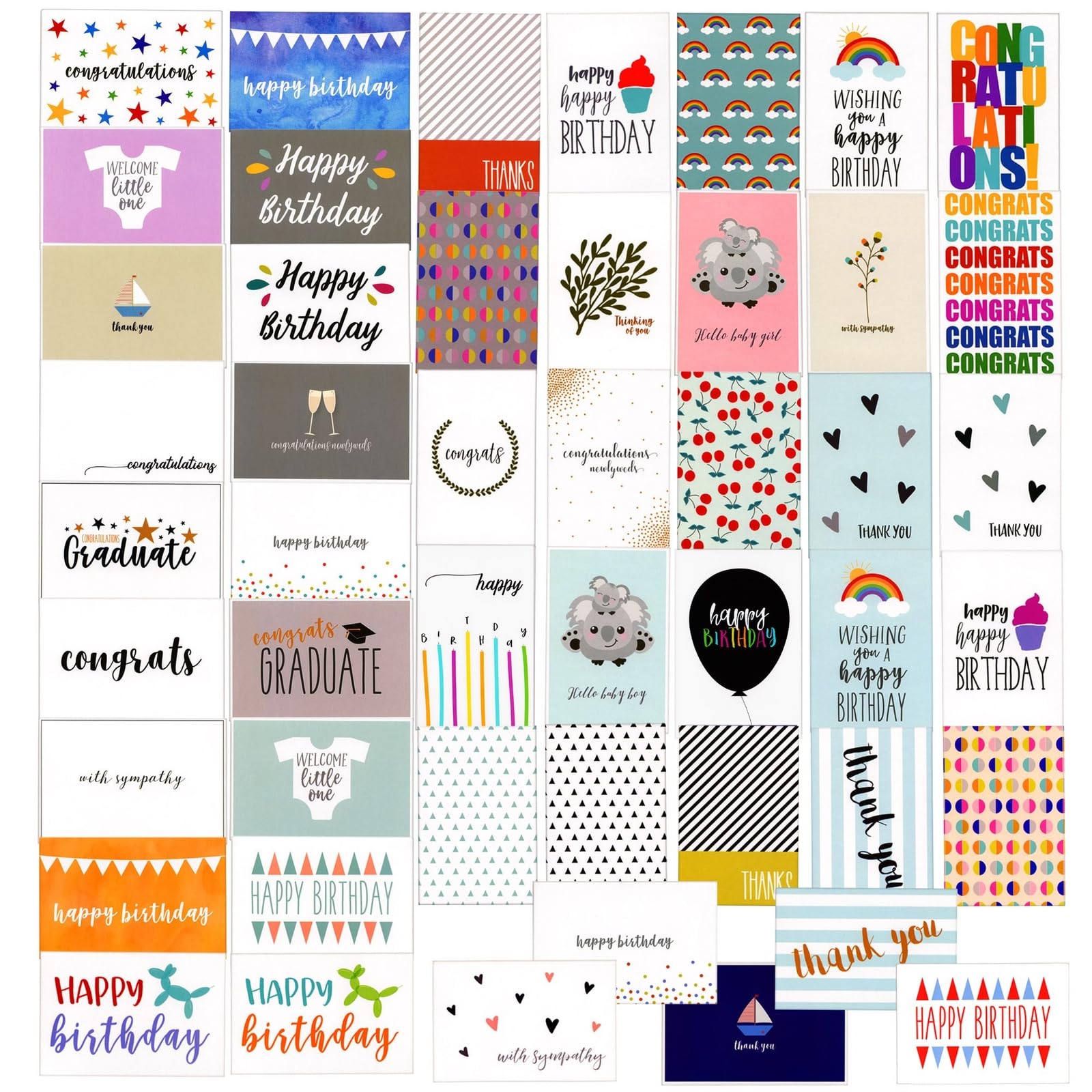 Best Paper Greetings 48 pack All Occasion Greeting Cards Box Set with ...