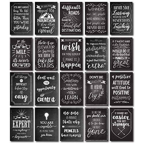 20-Pack Motivational Posters, Chalkboard Design, Inspirational Quotes ...