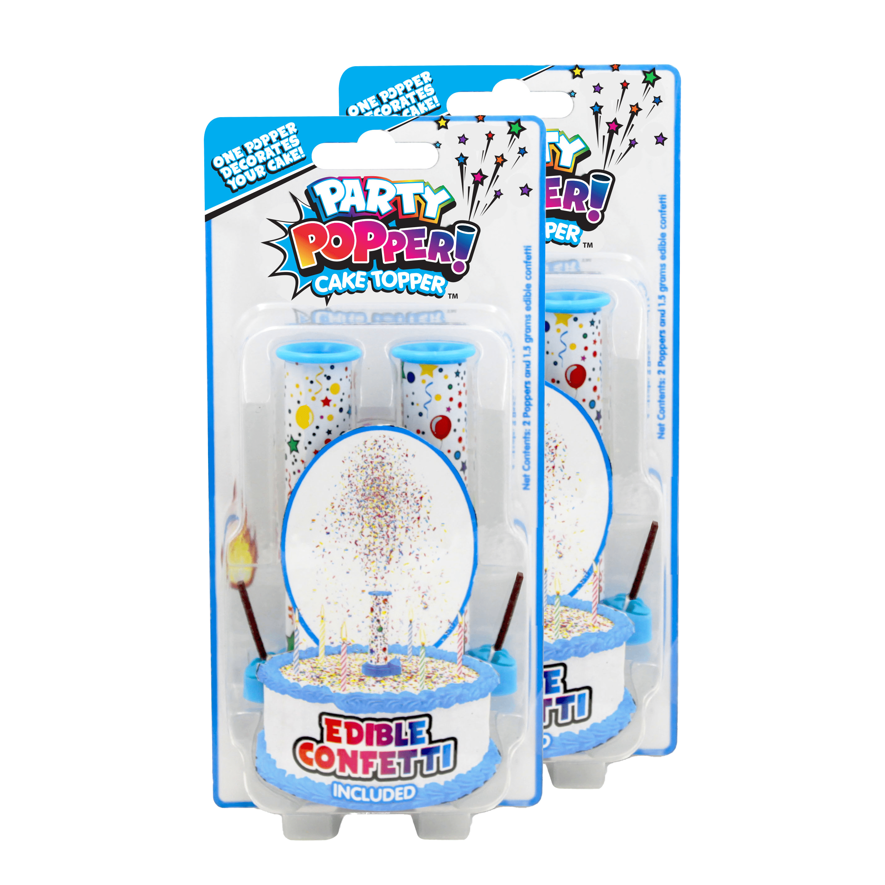 Best Party Ever Party Popper Cake Topper Blue, 4 Count - Walmart.com