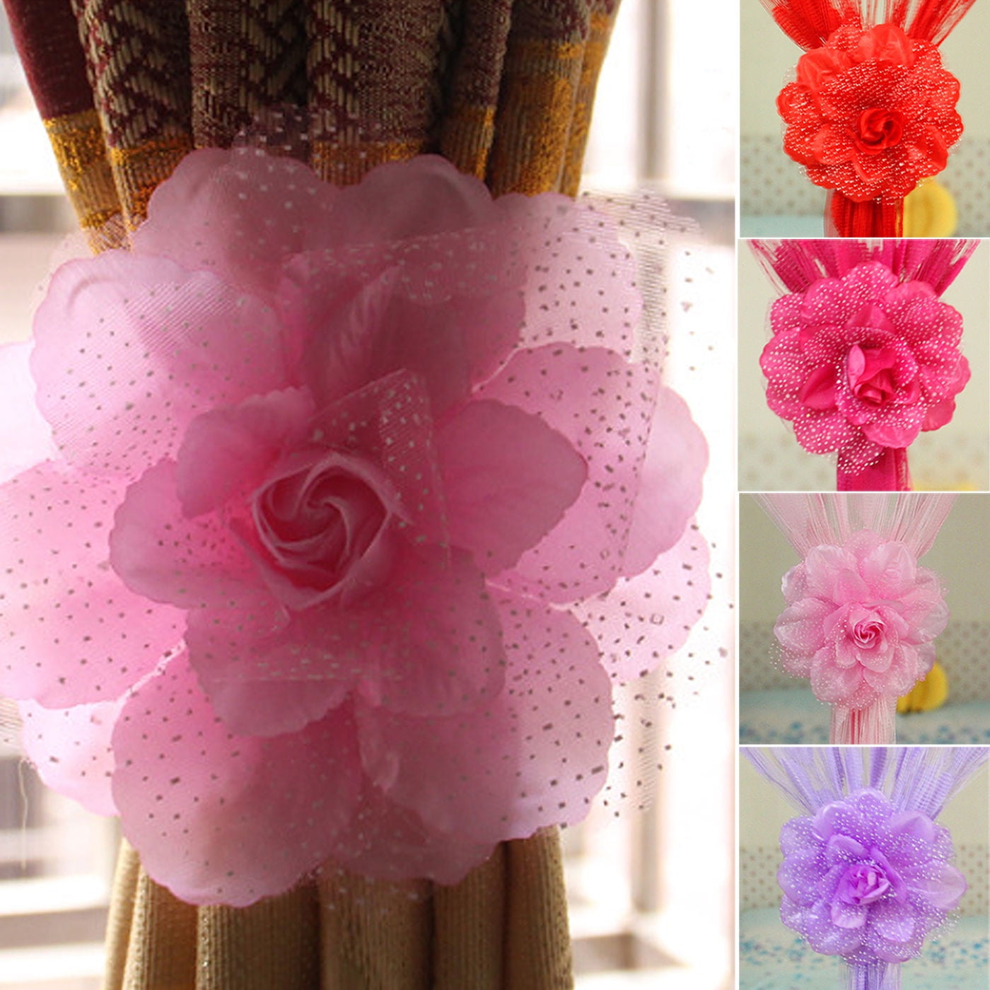 Best Peony Flower Curtain Clip-on Tie Backs Holdback Tieback Holder ...