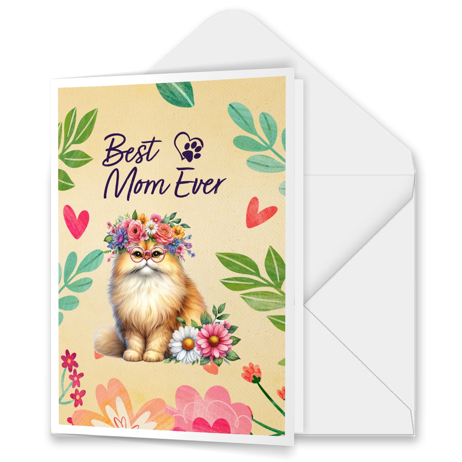Best Persian Mom Ever Happy Mother's Day 5x7in Folded Greeting Card Cat ...
