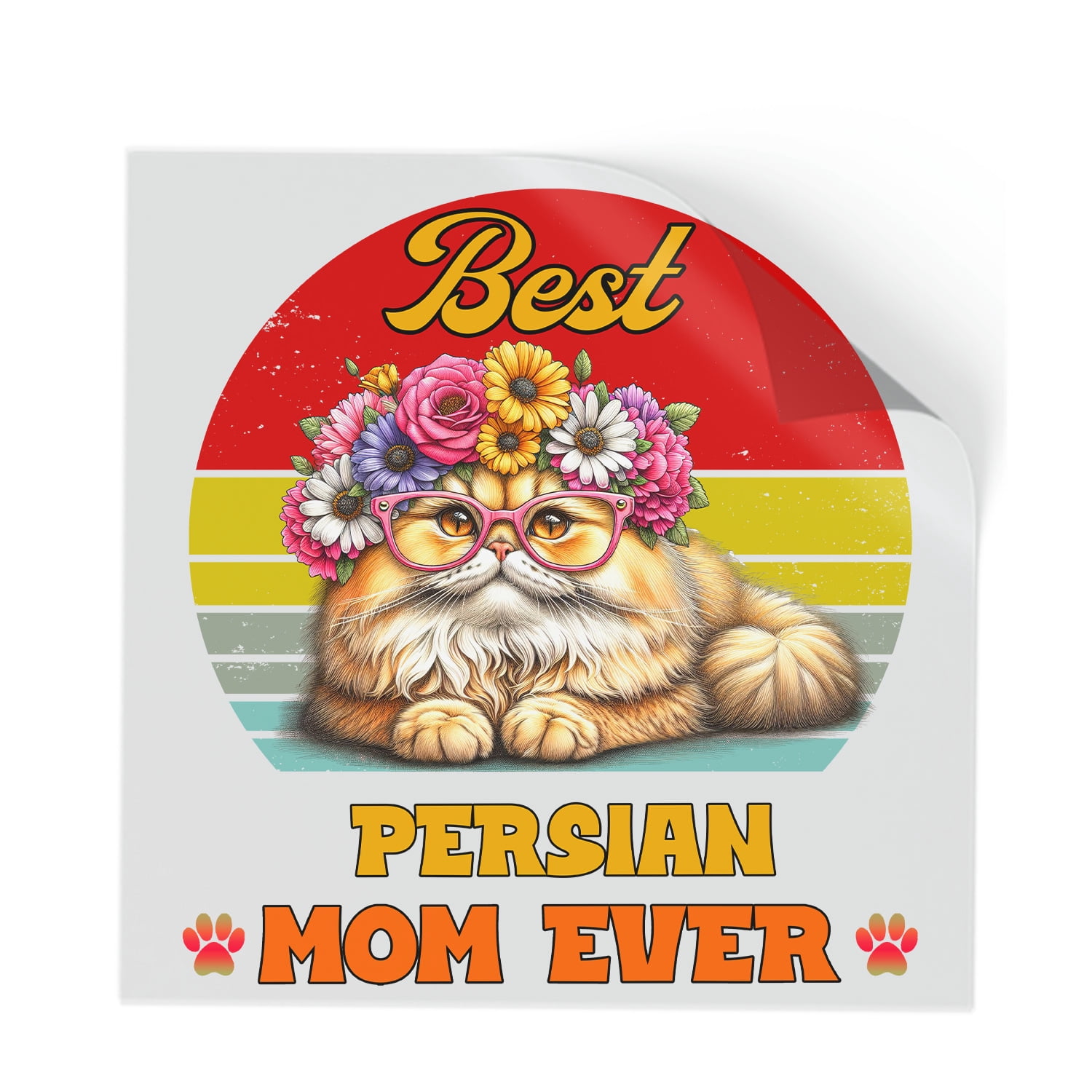 Best Persian Mom Ever Happy Mother's Day Cutout Transfer Sticker Cat ...