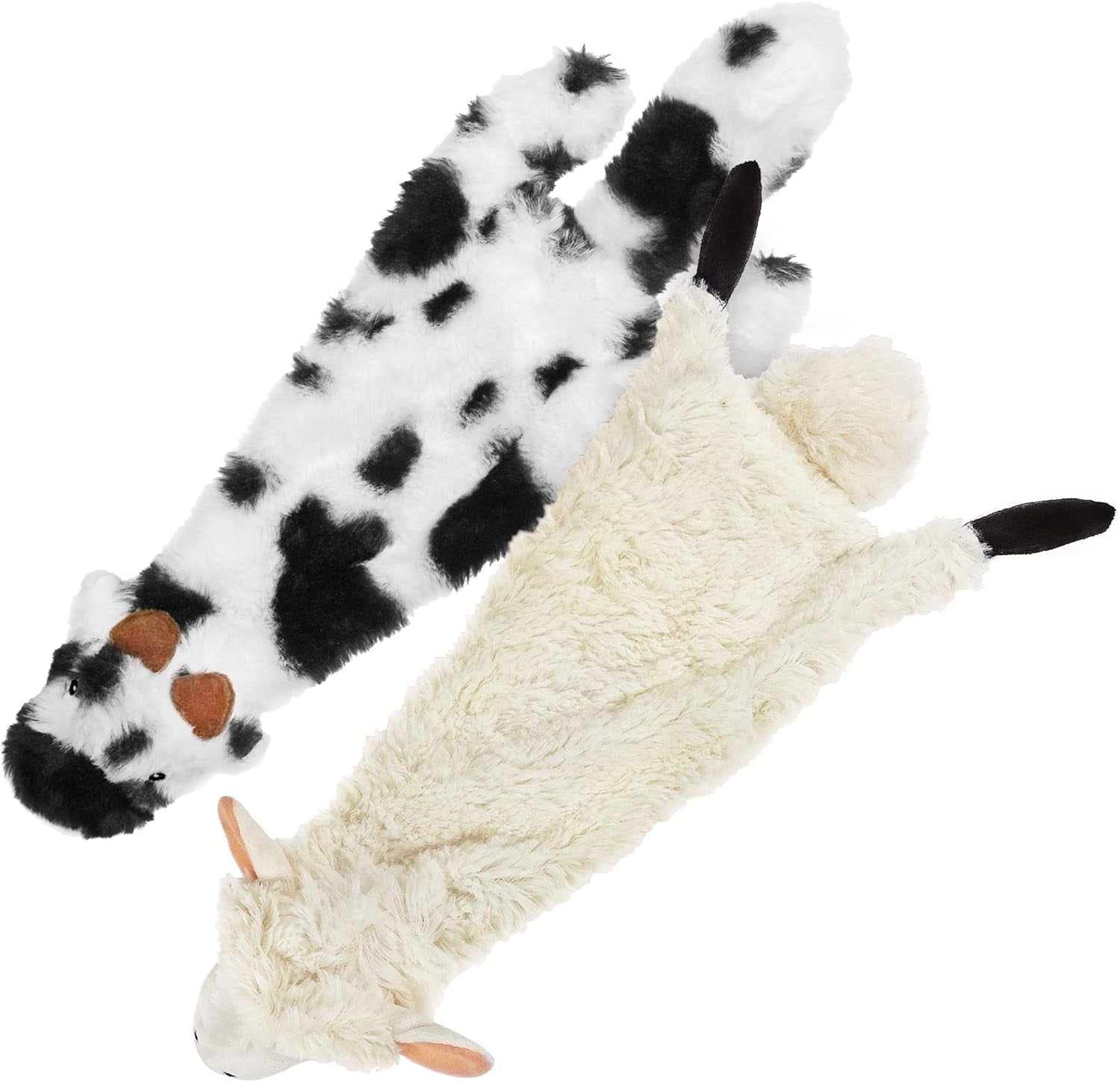 Best Pet Supplies 2-in-1 Fun Skin Stuffless Dog Squeaky Toy Sheep & Cow ...