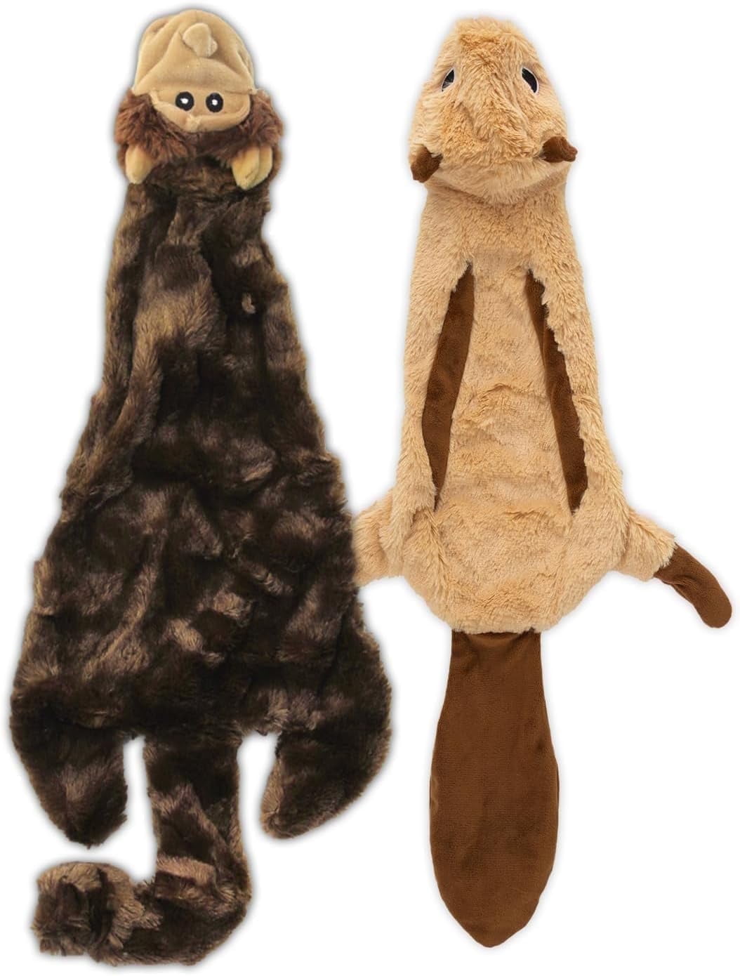 Best Pet Supplies 2-in-1 Stuffless Squeaky Dog Toy for Indoor Play, Fox ...