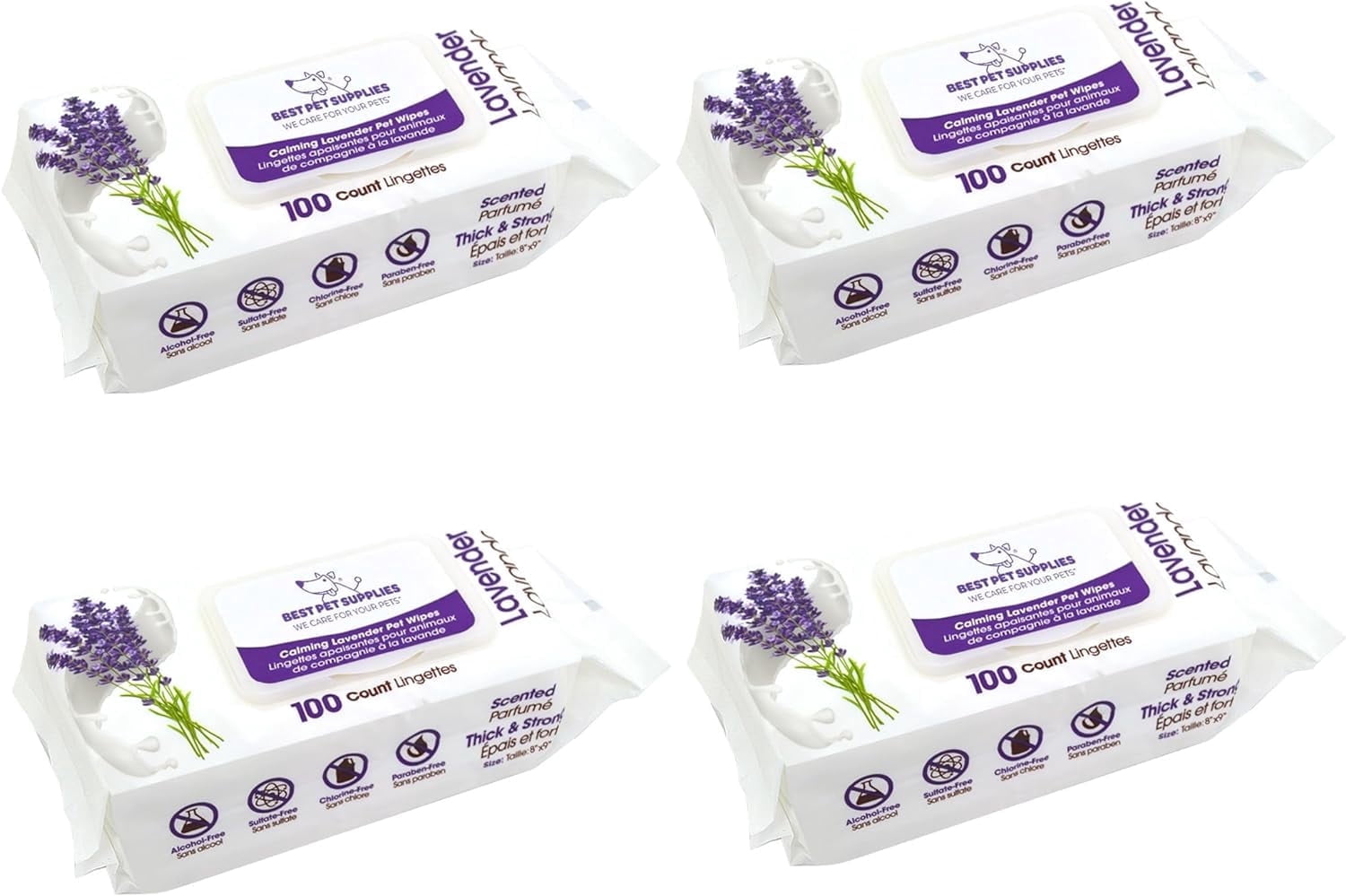 Best Pet Supplies 8" x 9" Pet Grooming Wipes for Dogs & Cats, 400 Pack ...