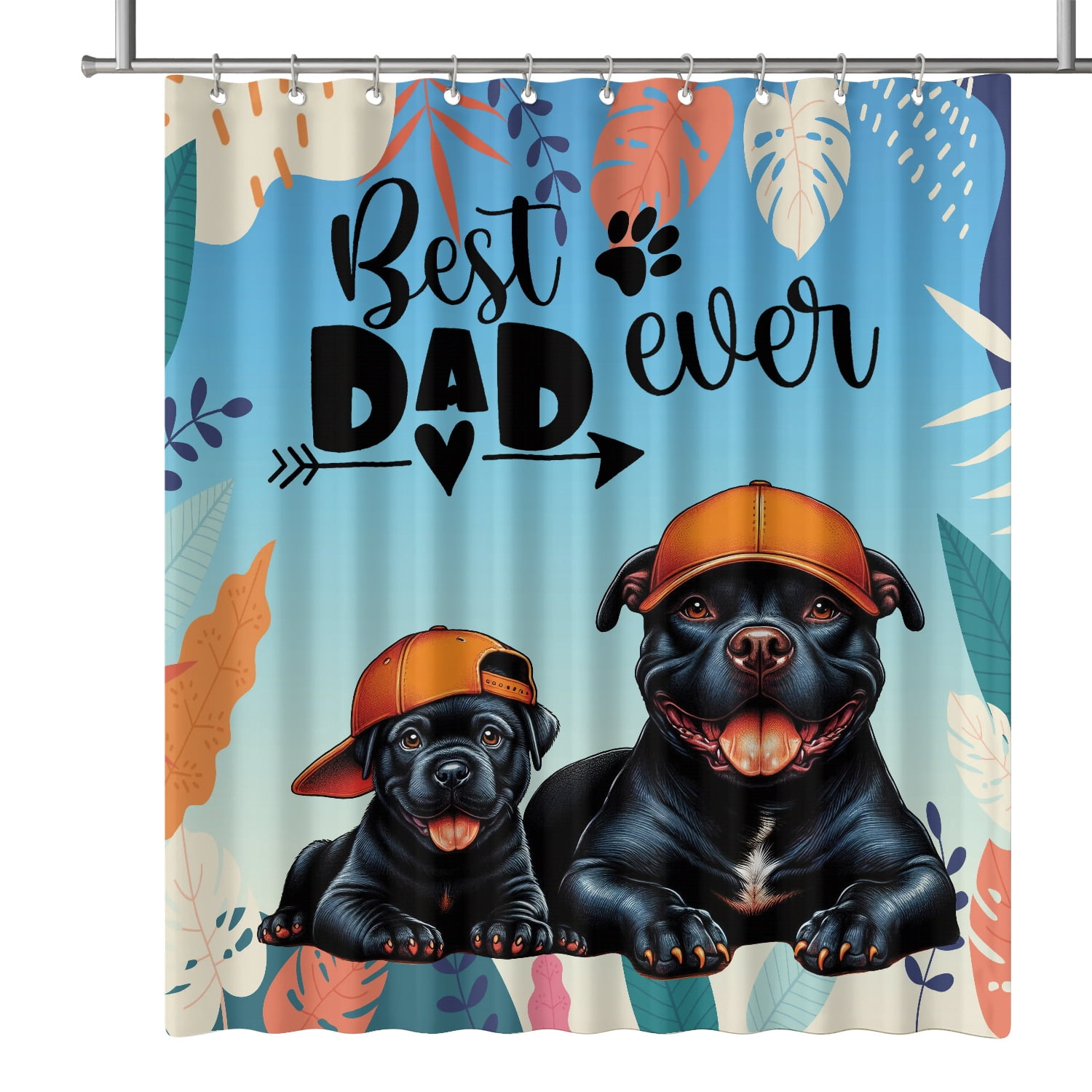 Best Pitbull Dad Ever Happy Father's Day Shower Curtain Terrier Dog ...