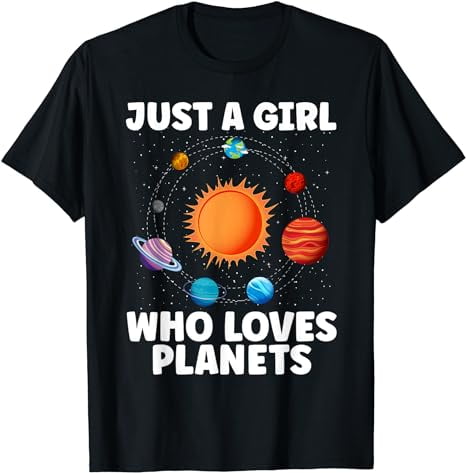 Best Planet Art Girls Kids Solar System Science Outer Space T-Shirt ...