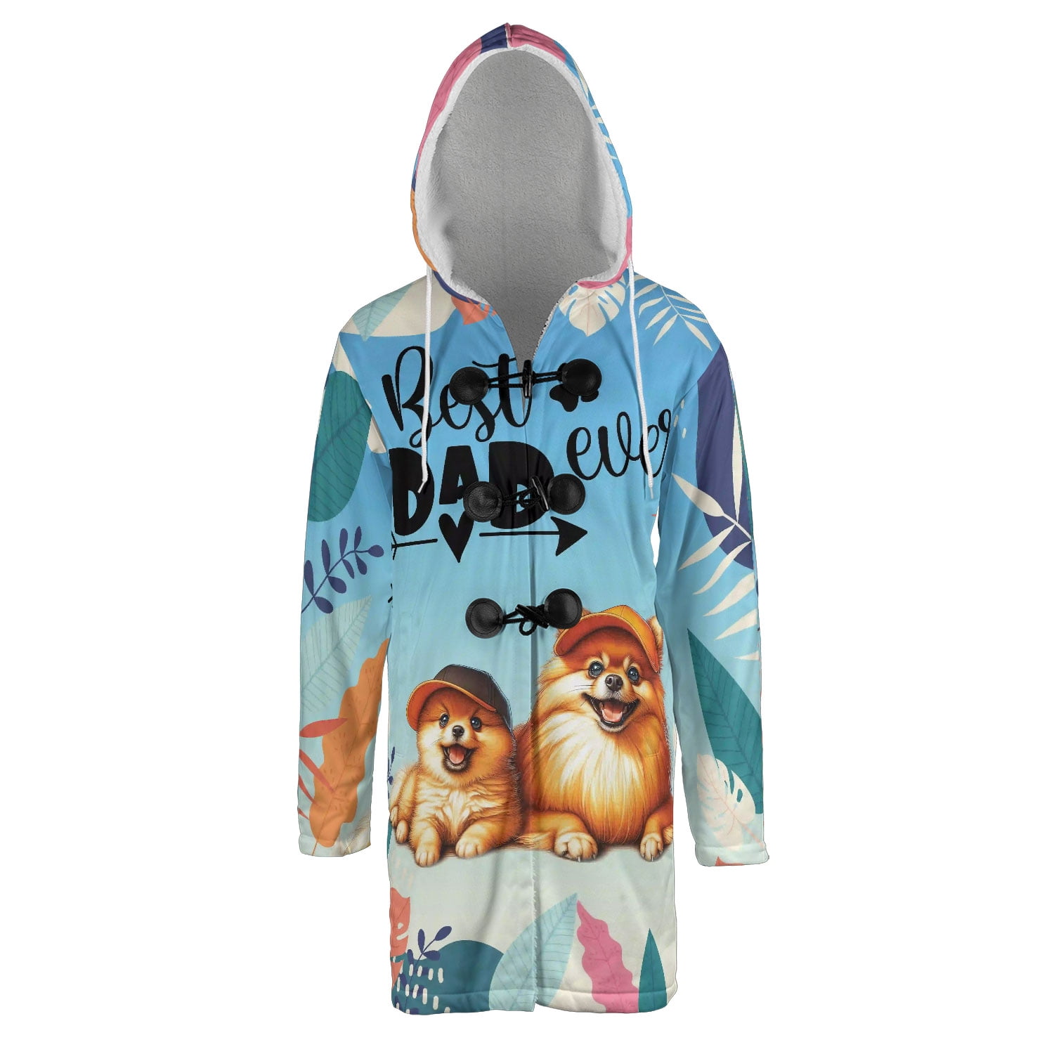 Best Pomeranian Dad Ever Happy Father's Day All Over Print 3D Hooded ...